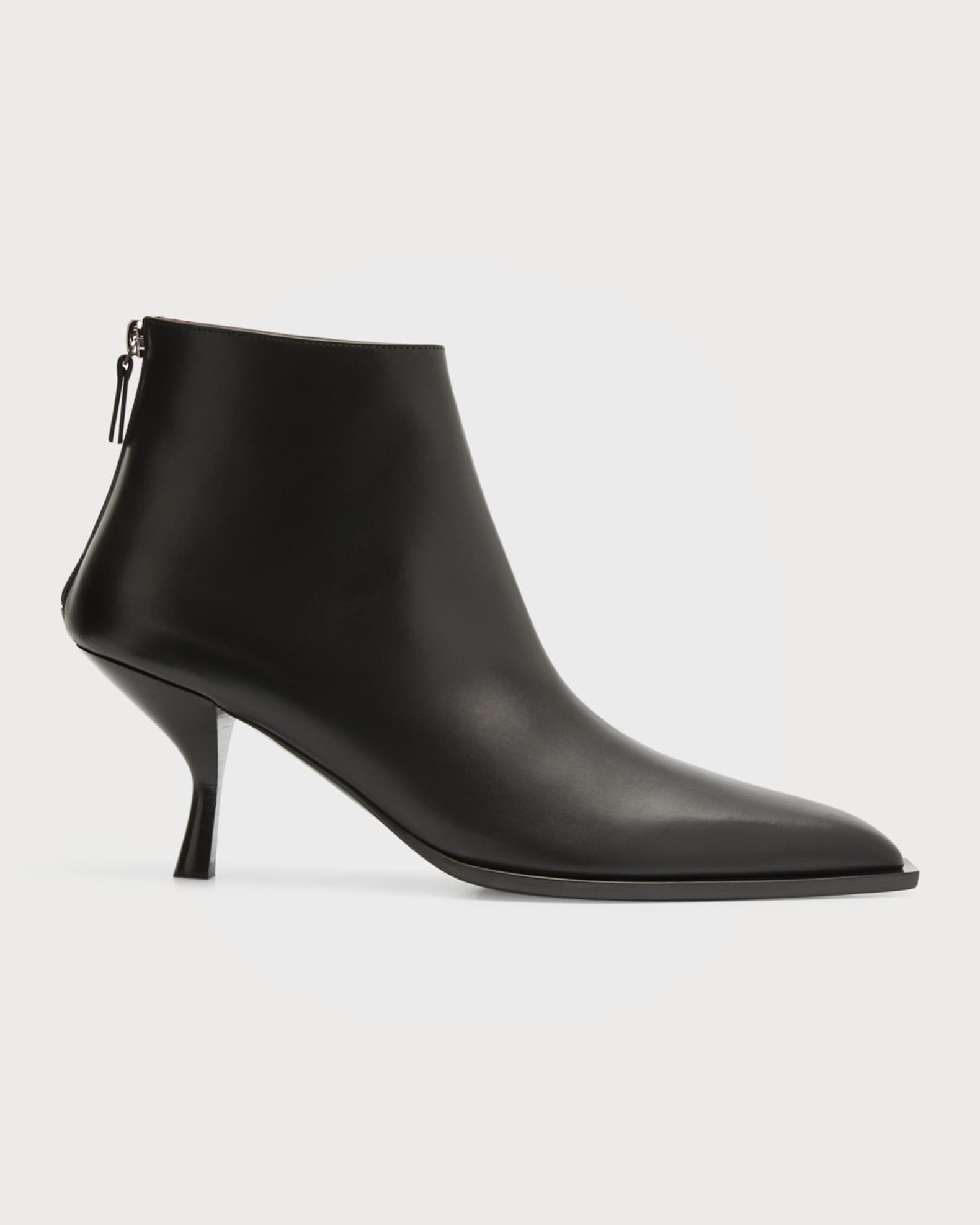 THE ROW Coco Leather Zip Booties | Neiman Marcus