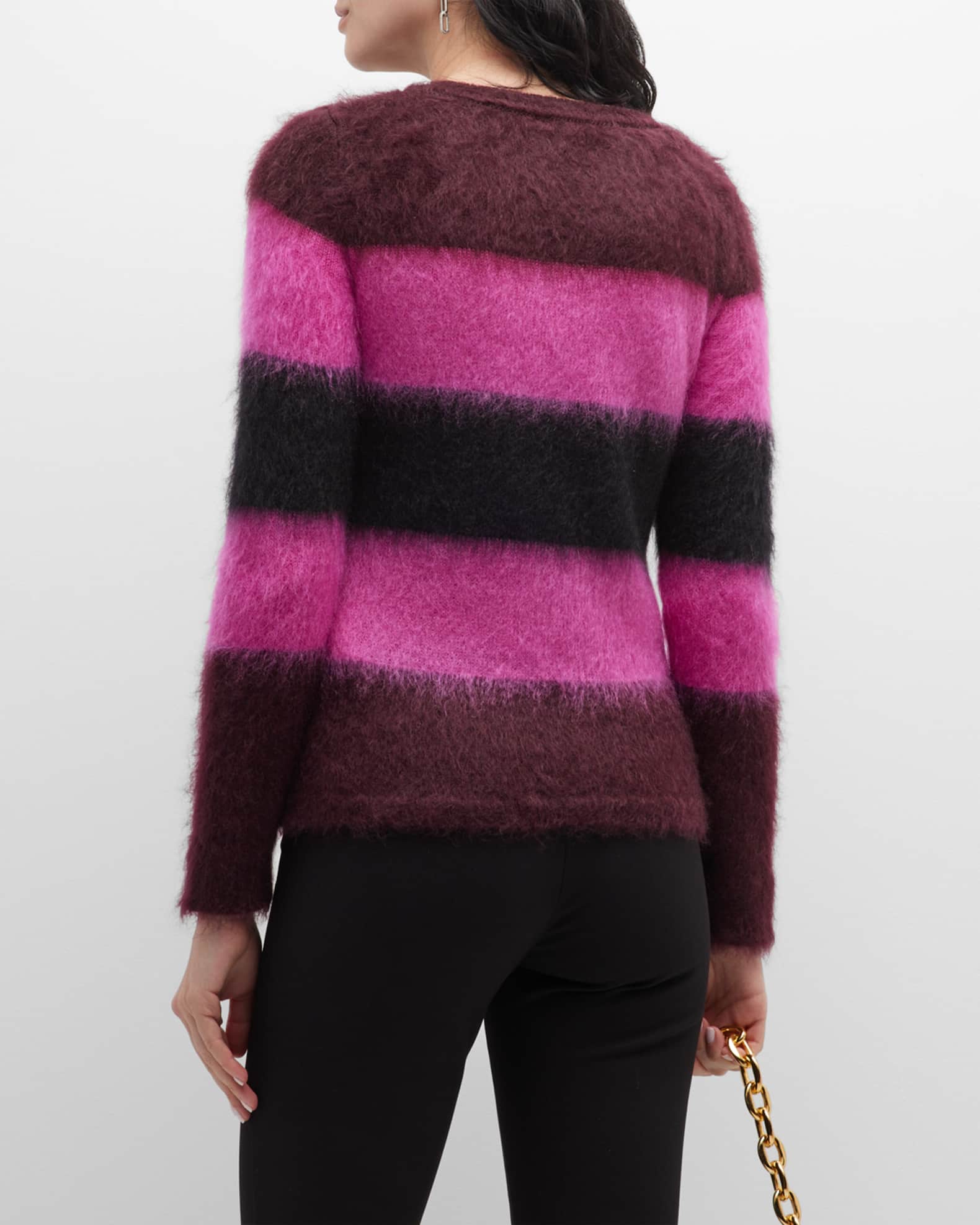 Max Mara Ulivo Colorblock Striped Wool Sweater | Neiman Marcus