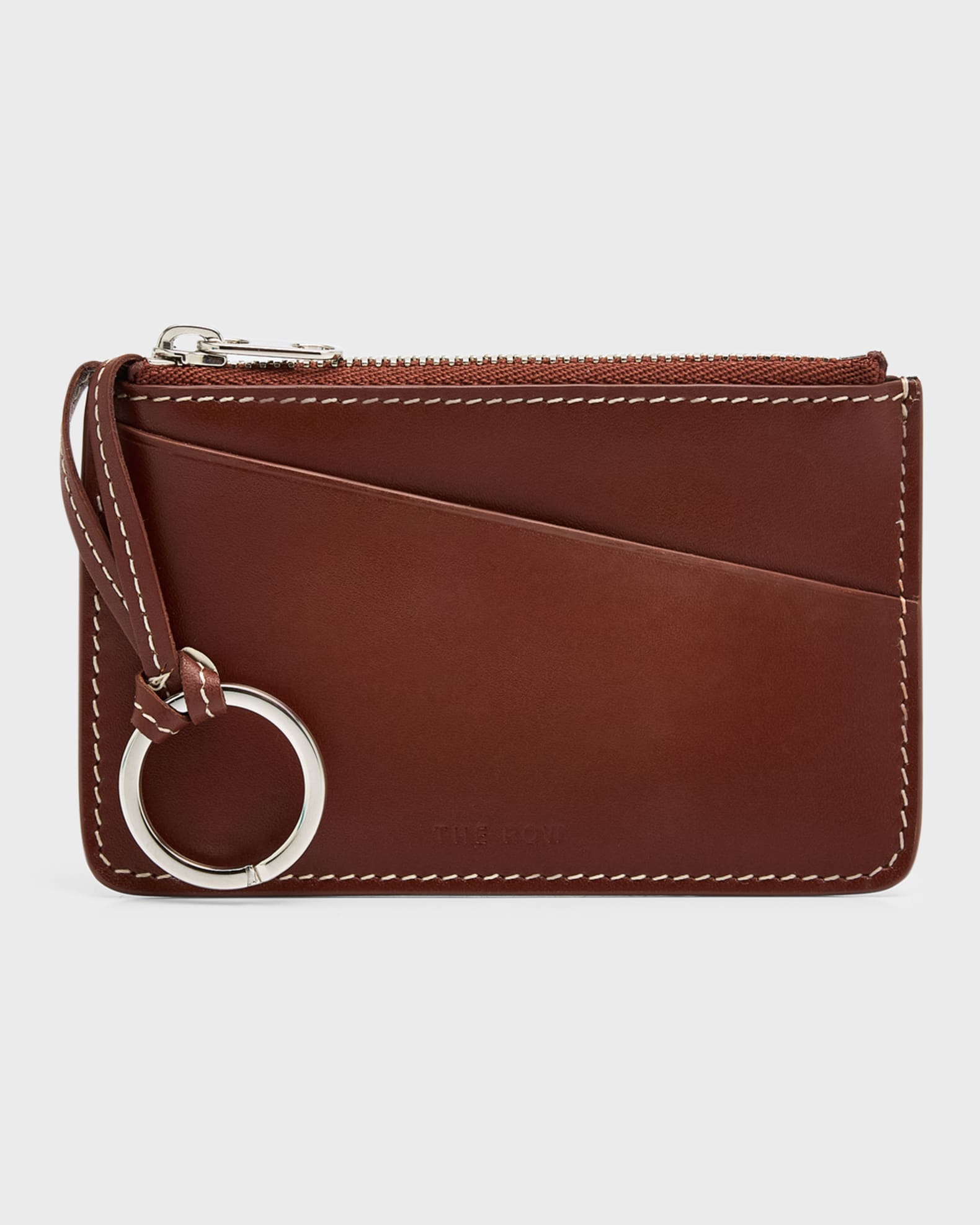 THE ROW Zipped Key Chain Wallet in Shiny Box Calfskin | Neiman Marcus
