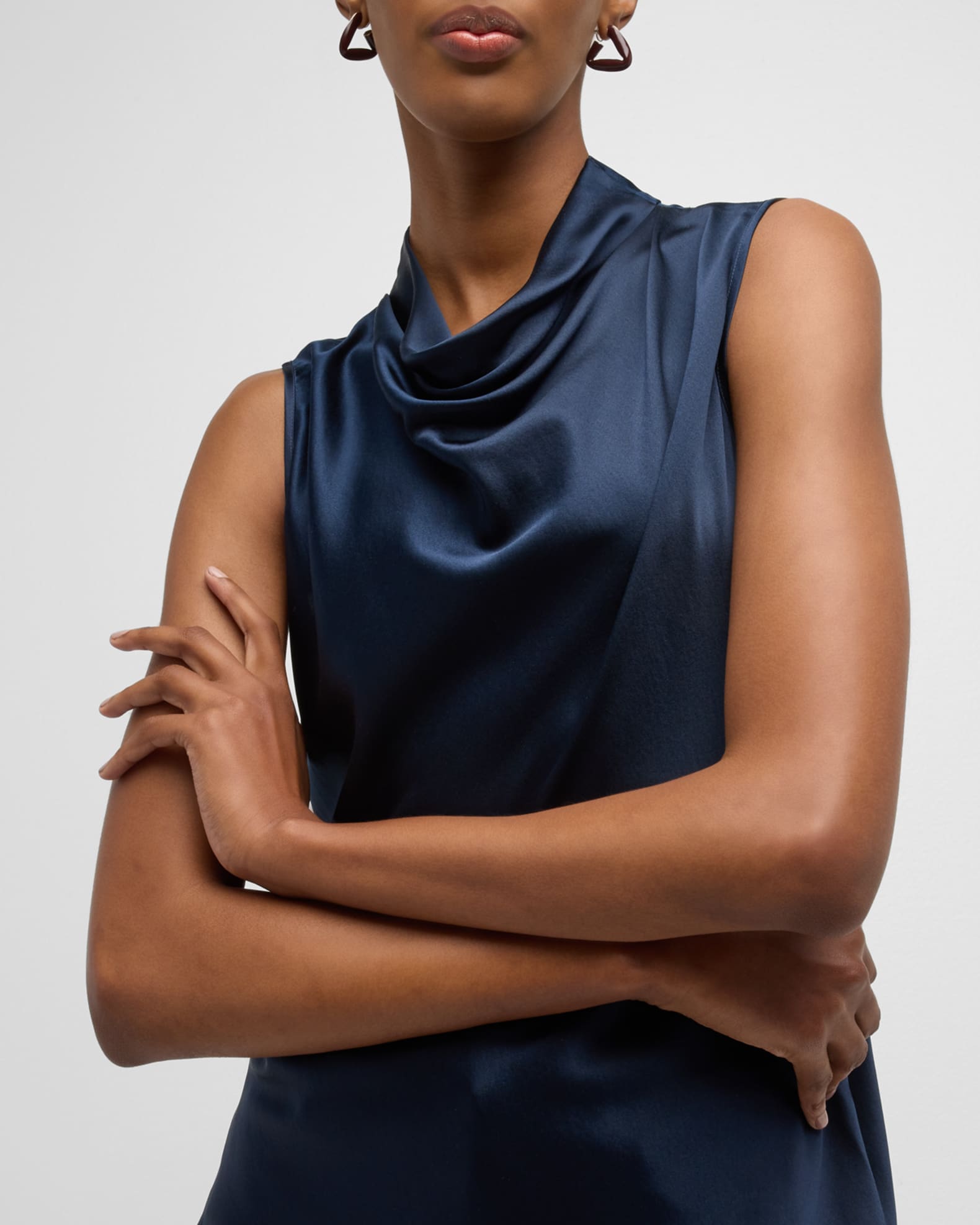 Veronica Beard Tam Silk Sleeveless Cowl Neck Top | Neiman Marcus