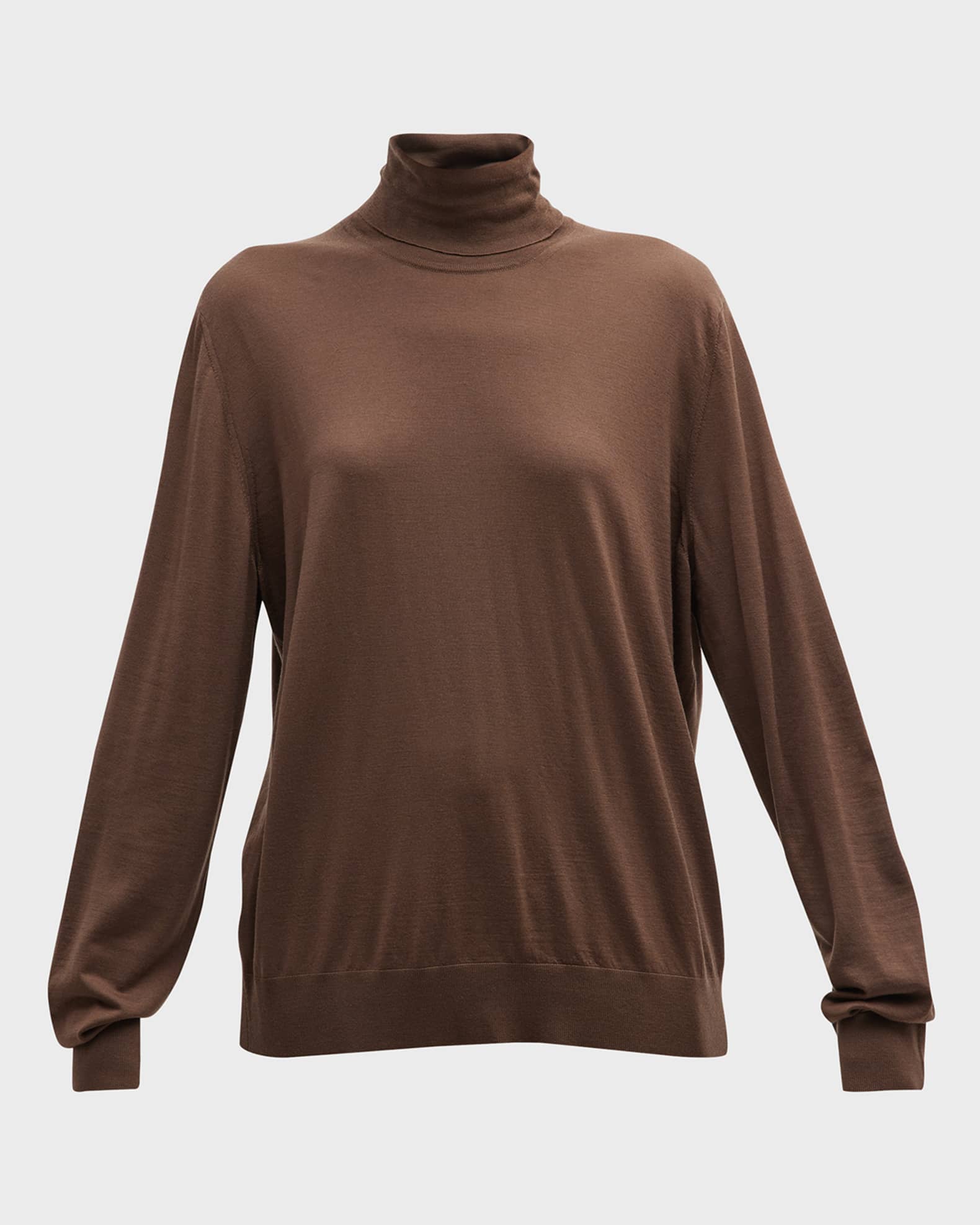 THE ROW Elam Turtleneck Wool Top | Neiman Marcus