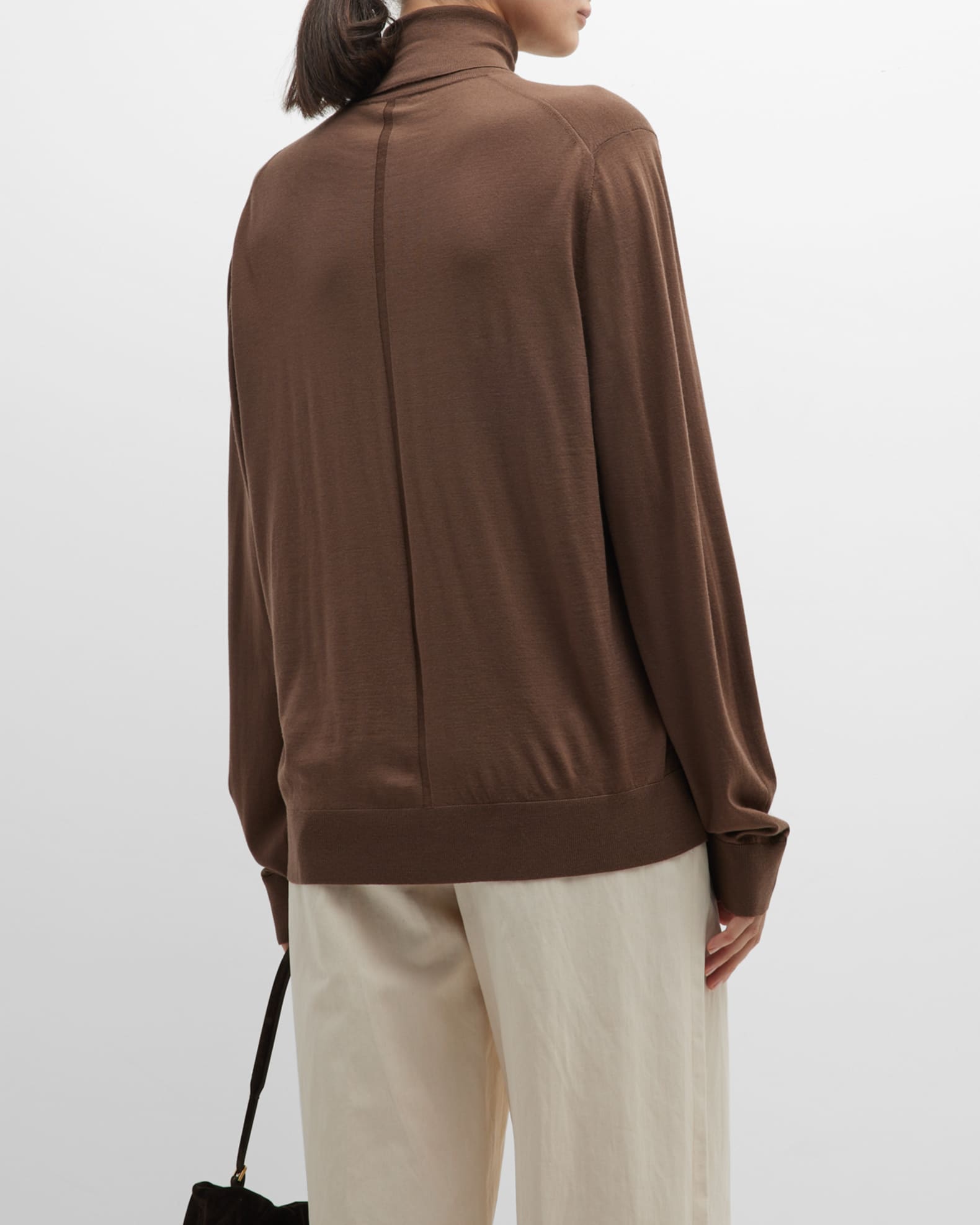 THE ROW Elam Turtleneck Wool Top | Neiman Marcus