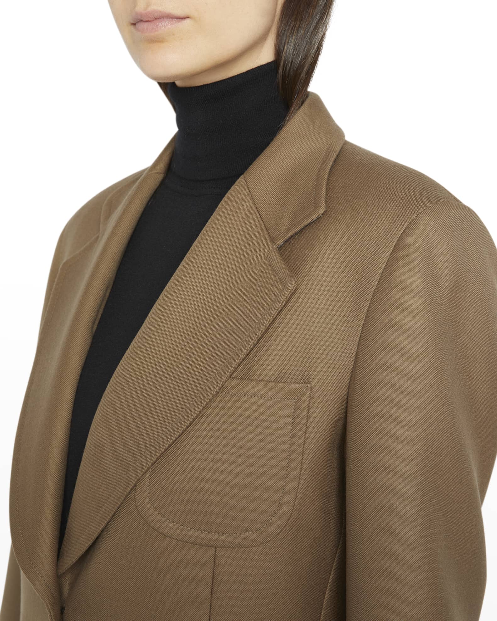 THE ROW Milto Single-Breasted Wool Jacket | Neiman Marcus