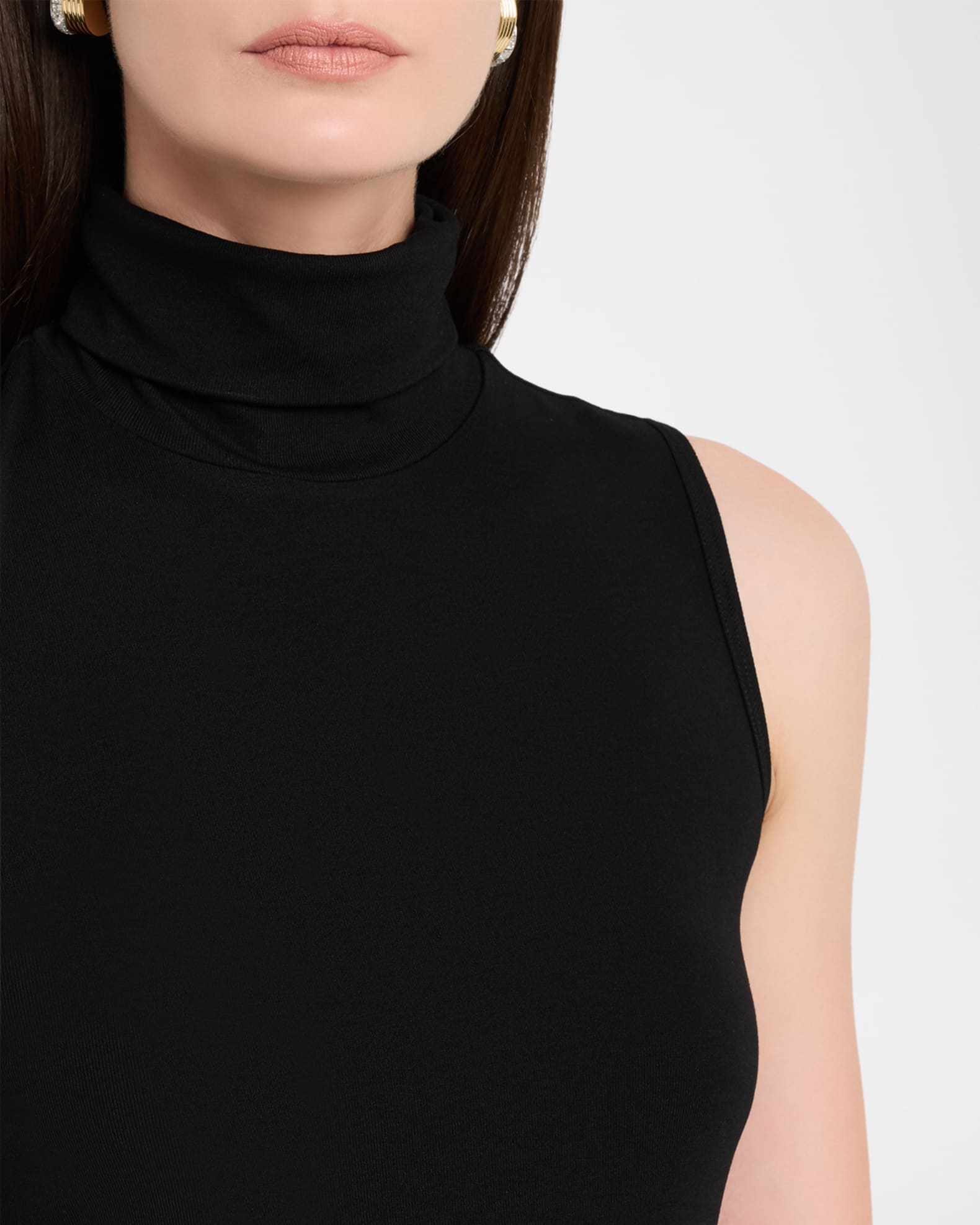Theory Sleeveless Turtleneck Ribbed Sweater | Neiman Marcus