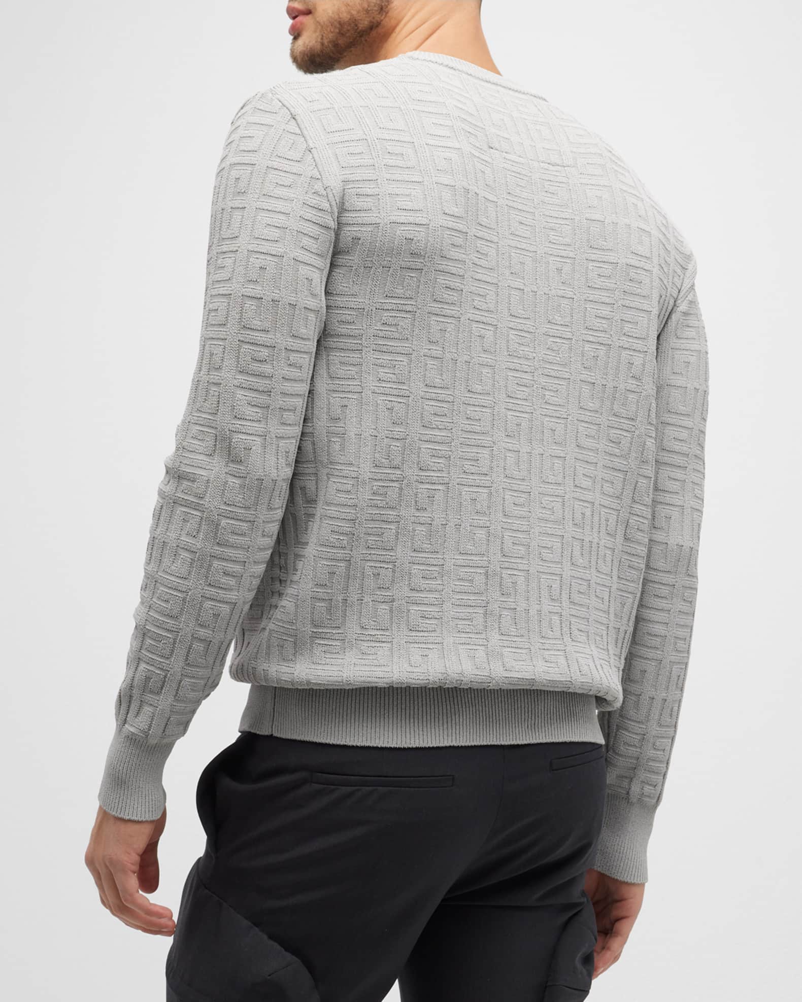 Givenchy Men's Textured 4G Crew Sweater | Neiman Marcus