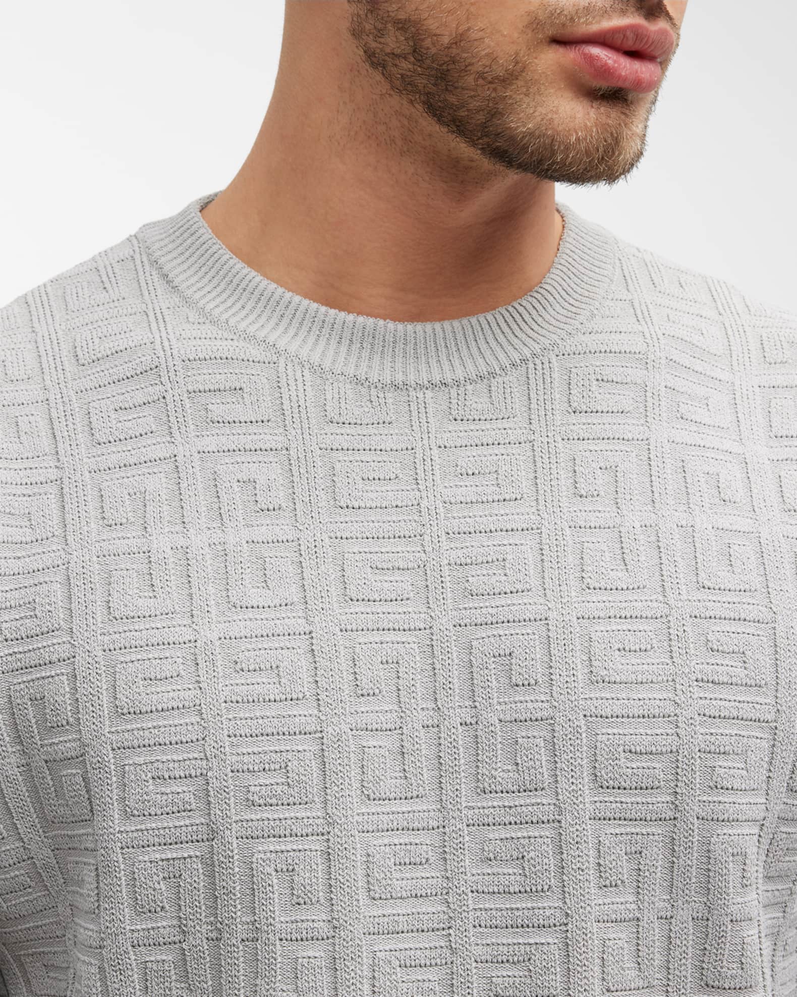 Givenchy Men's Textured 4G Crew Sweater | Neiman Marcus