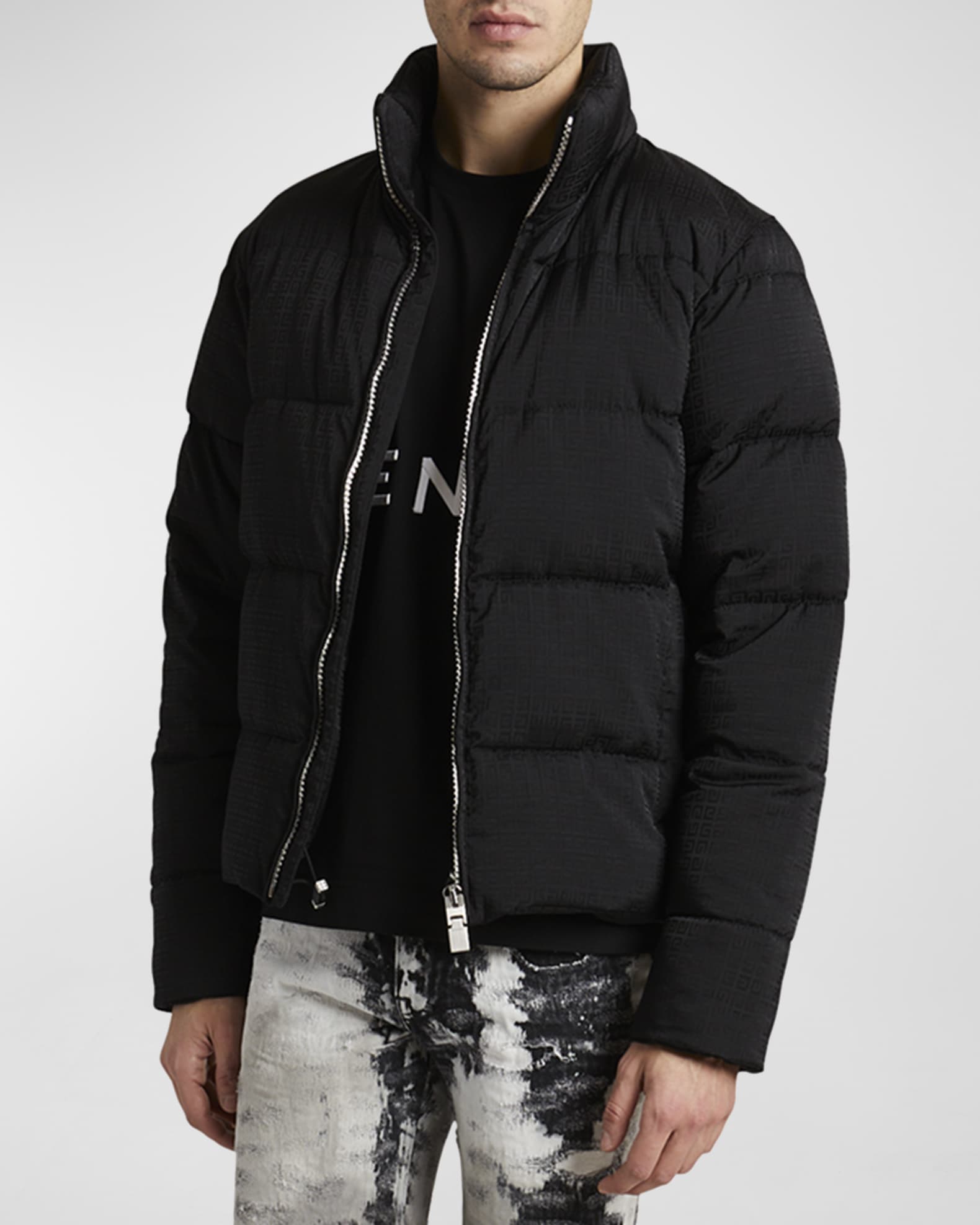 Givenchy Men's 4G Jacquard Puffer Jacket | Neiman Marcus