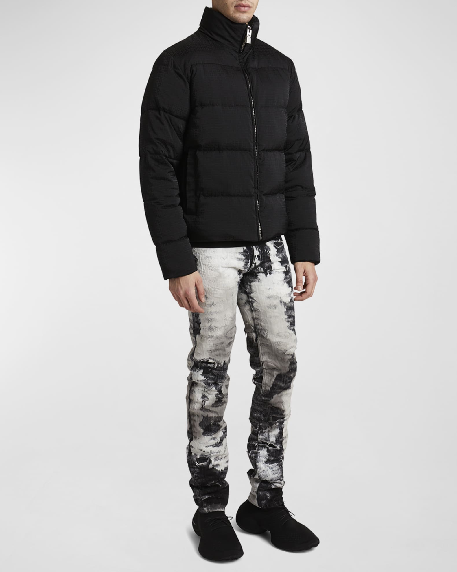 Givenchy Men's 4G Jacquard Puffer Jacket | Neiman Marcus