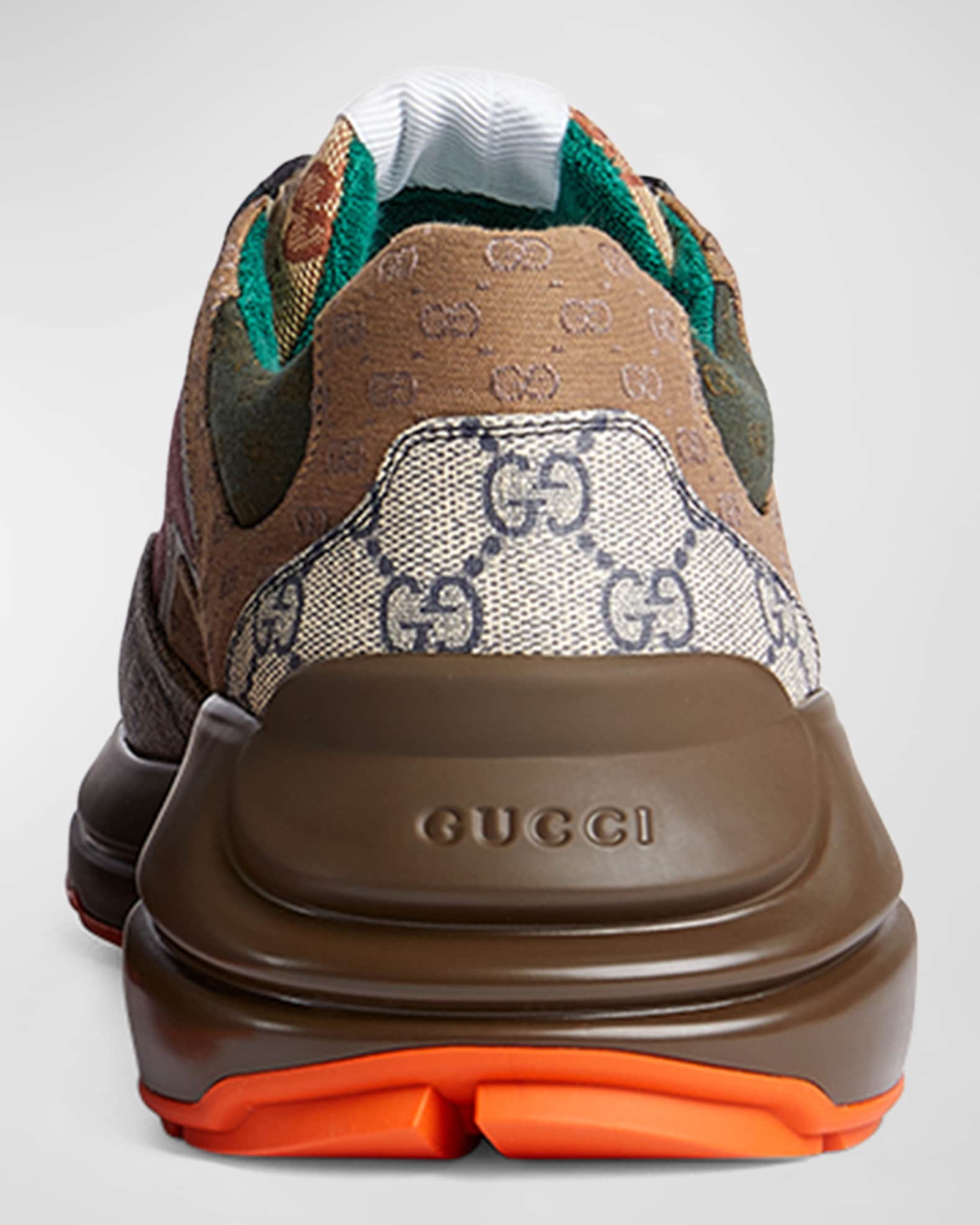 Gucci Men's GG Rhyton Canvas Fashion Sneakers | Neiman Marcus