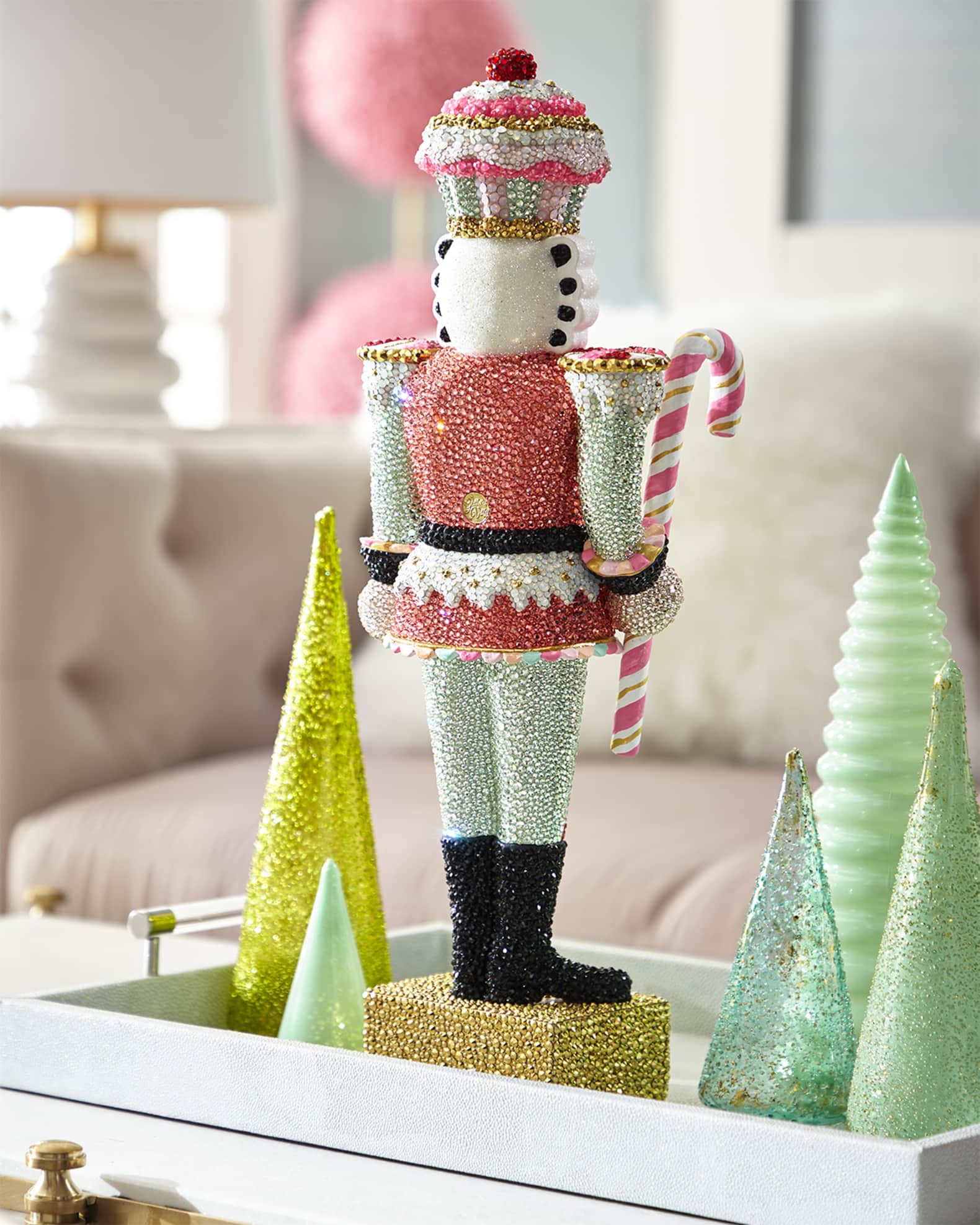 Glitterville Cupcake Crystal Colonel Tabletop Figure, 20" | Neiman Marcus