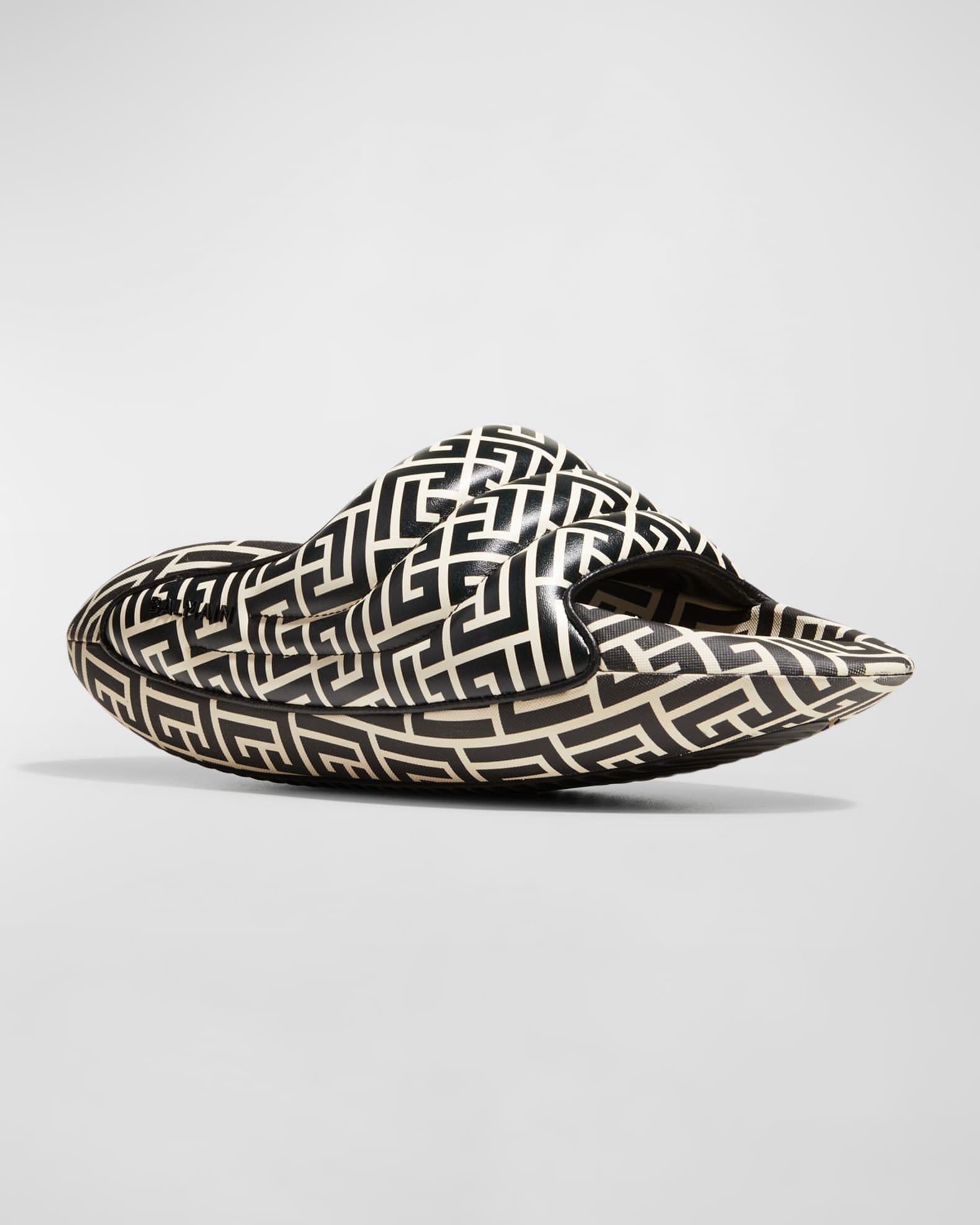 Balmain B It Quilted Monogram Slide Sandals | Neiman Marcus