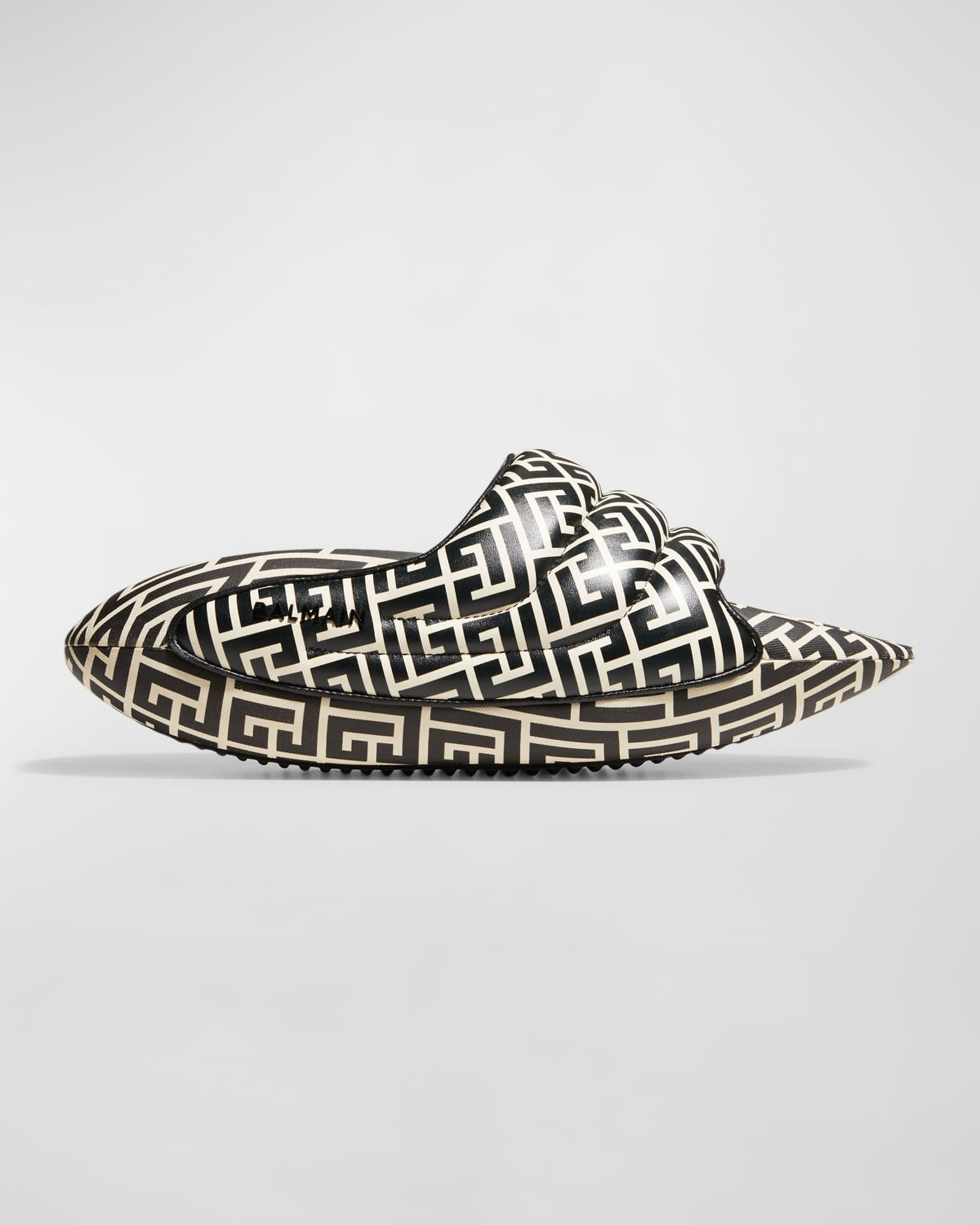 Balmain B It Quilted Monogram Slide Sandals | Neiman Marcus