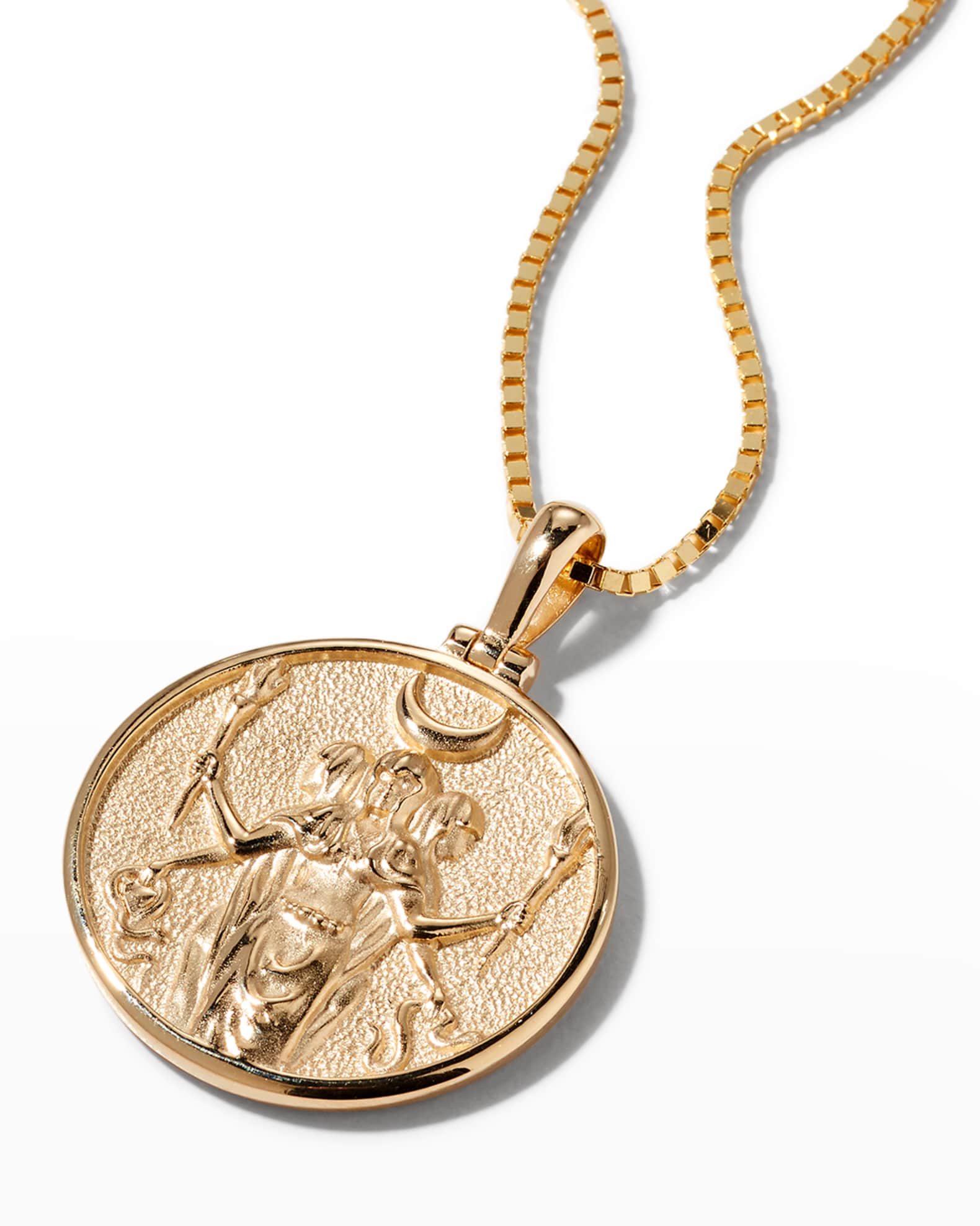 Awe Inspired 14k Yellow Gold Mini Hecate Coin Pendant Necklace | Neiman ...