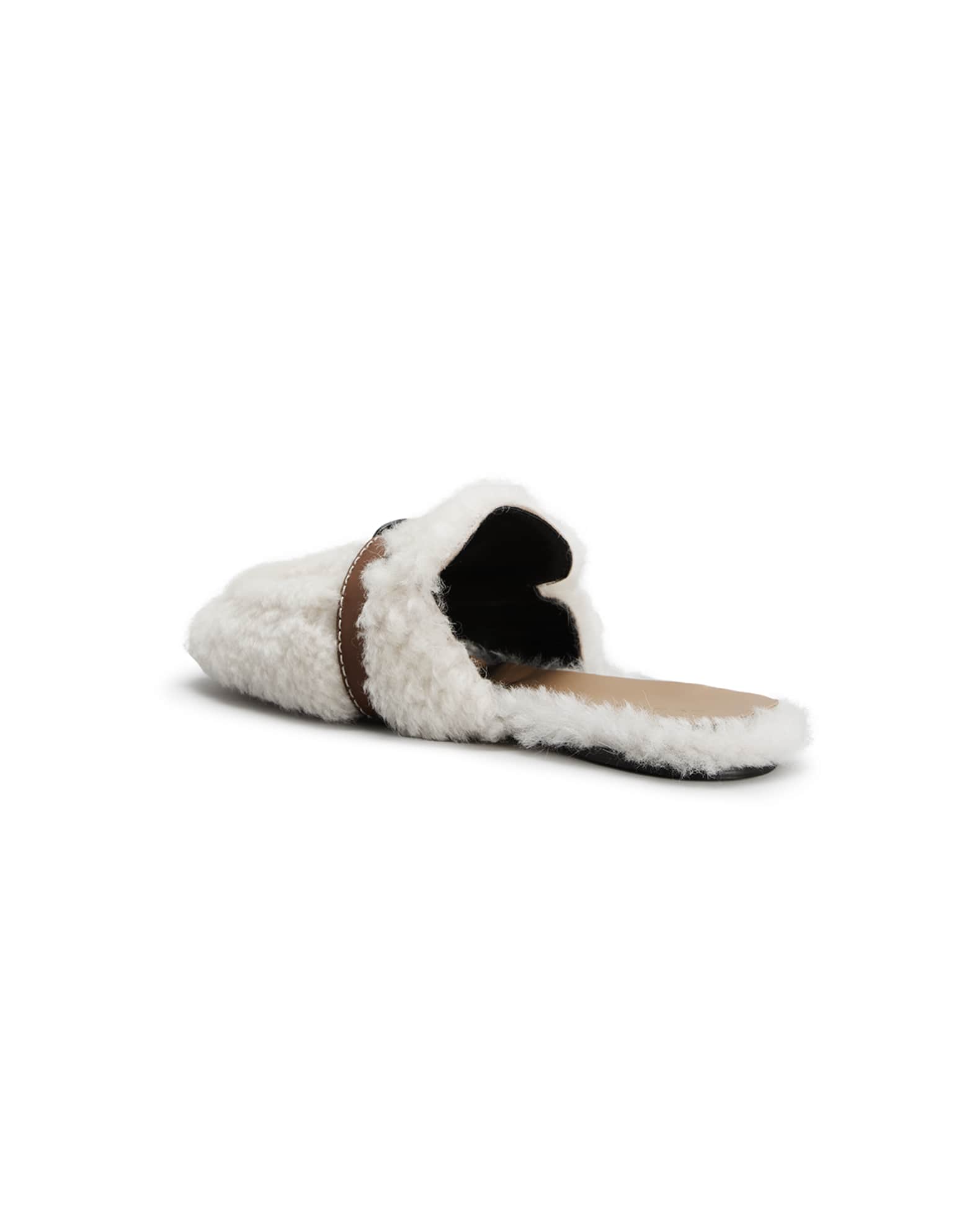 Loewe Gate Shearling Leather Flat Mules | Neiman Marcus