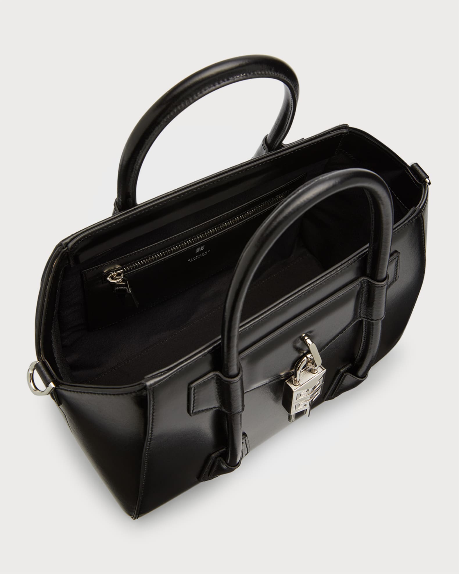 Givenchy Antigona Lock Small Top Handle Bag in Box Leather | Neiman Marcus