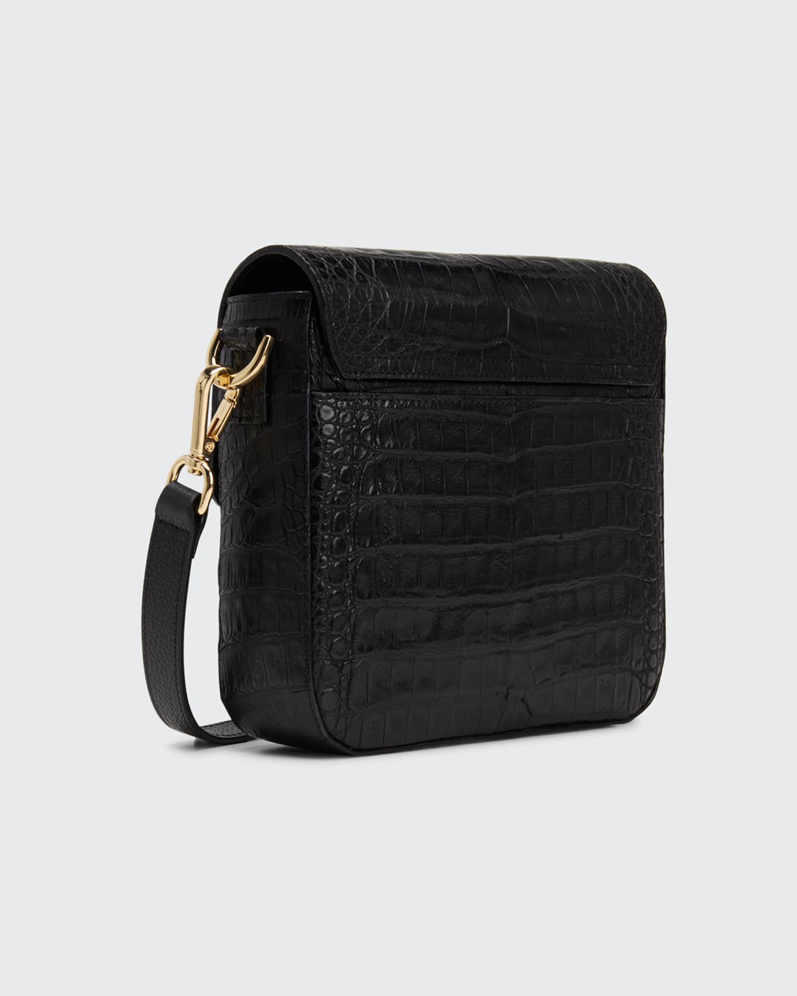 Maria Oliver Olivia Flap Crocodile Crossbody Bag | Neiman Marcus