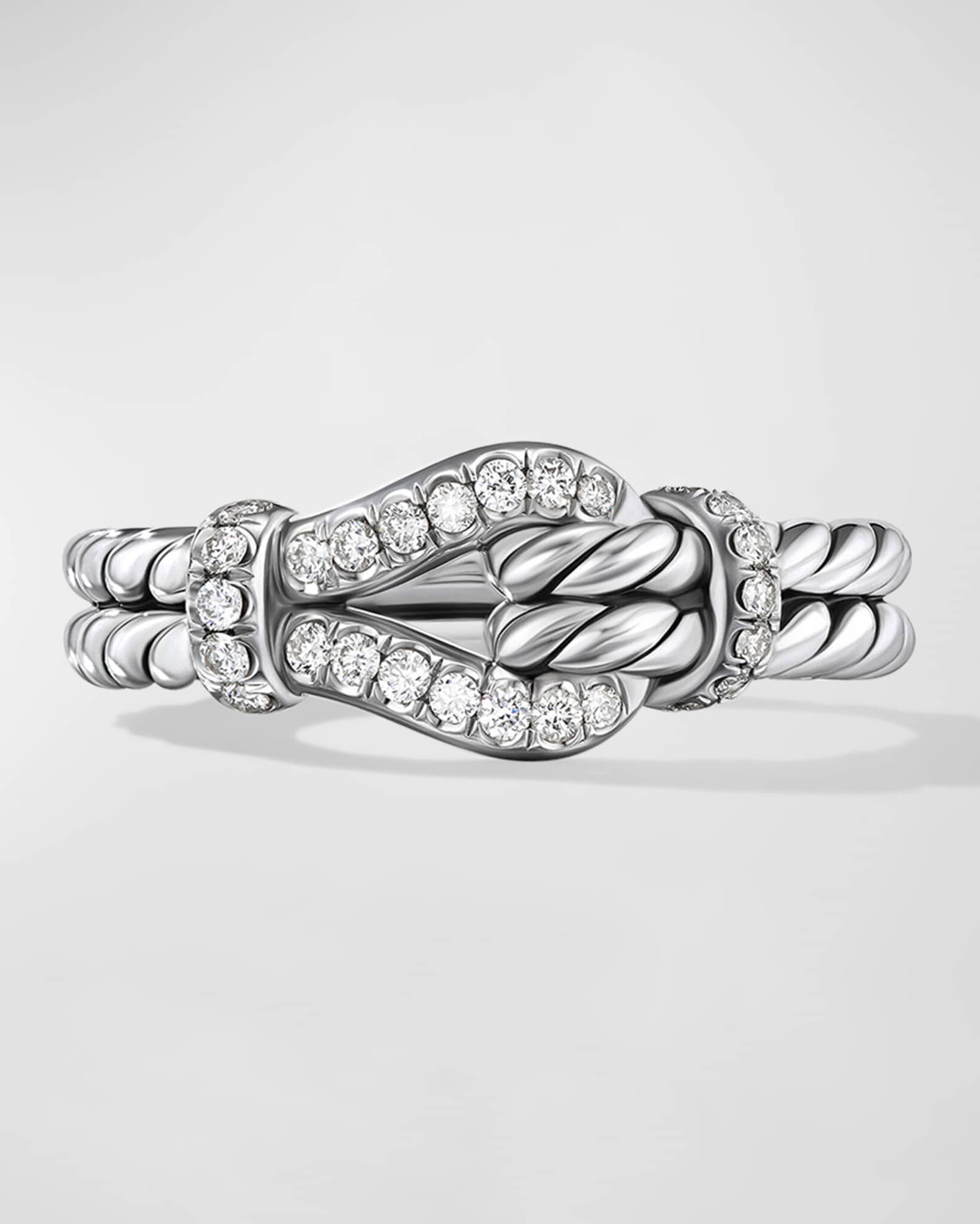 David Yurman Thoroughbred Loop Ring with Diamonds in Silver, 4mm ...