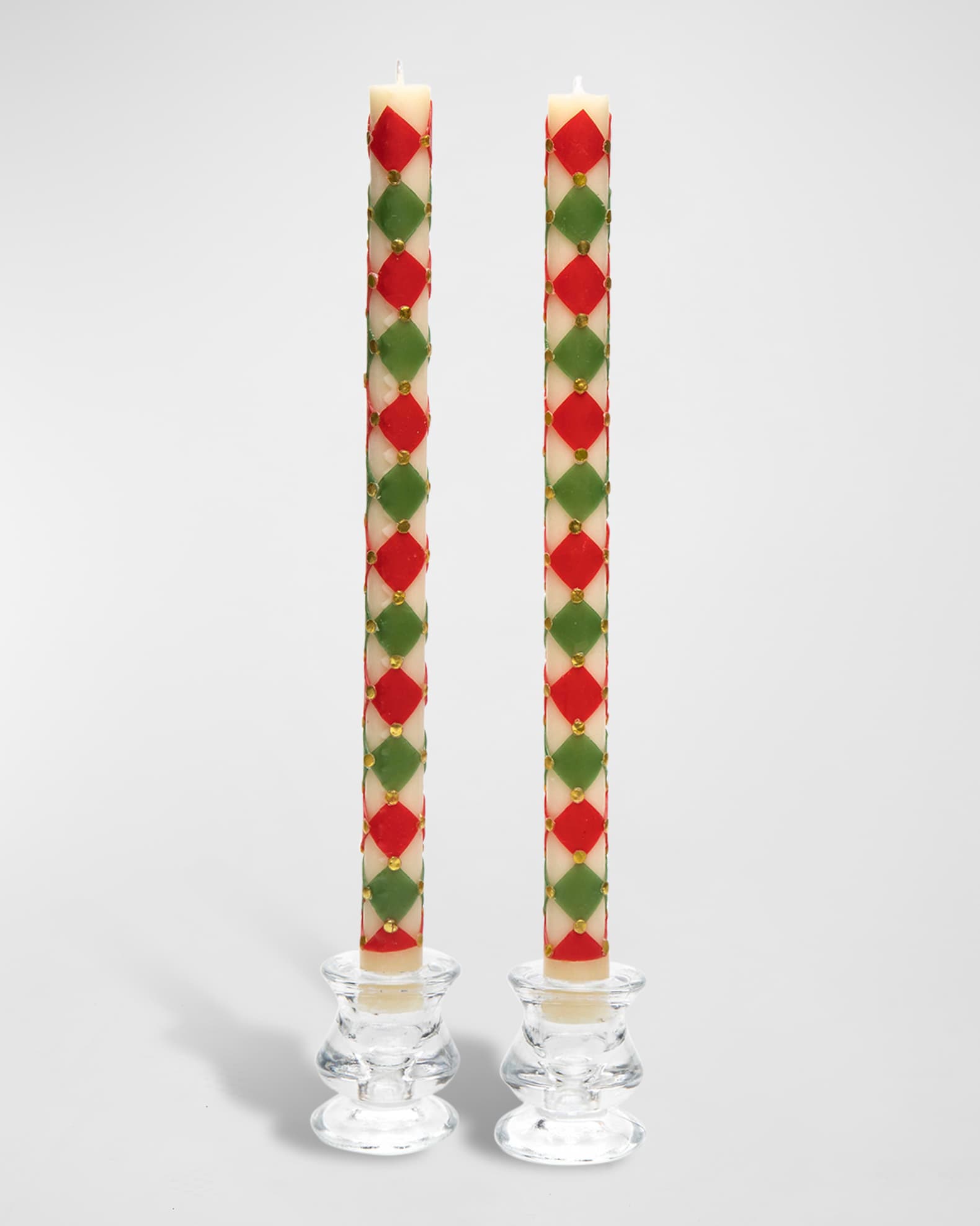 MacKenzie-Childs Harlequin Dot Dinner Candles, Set of 2 | Neiman Marcus