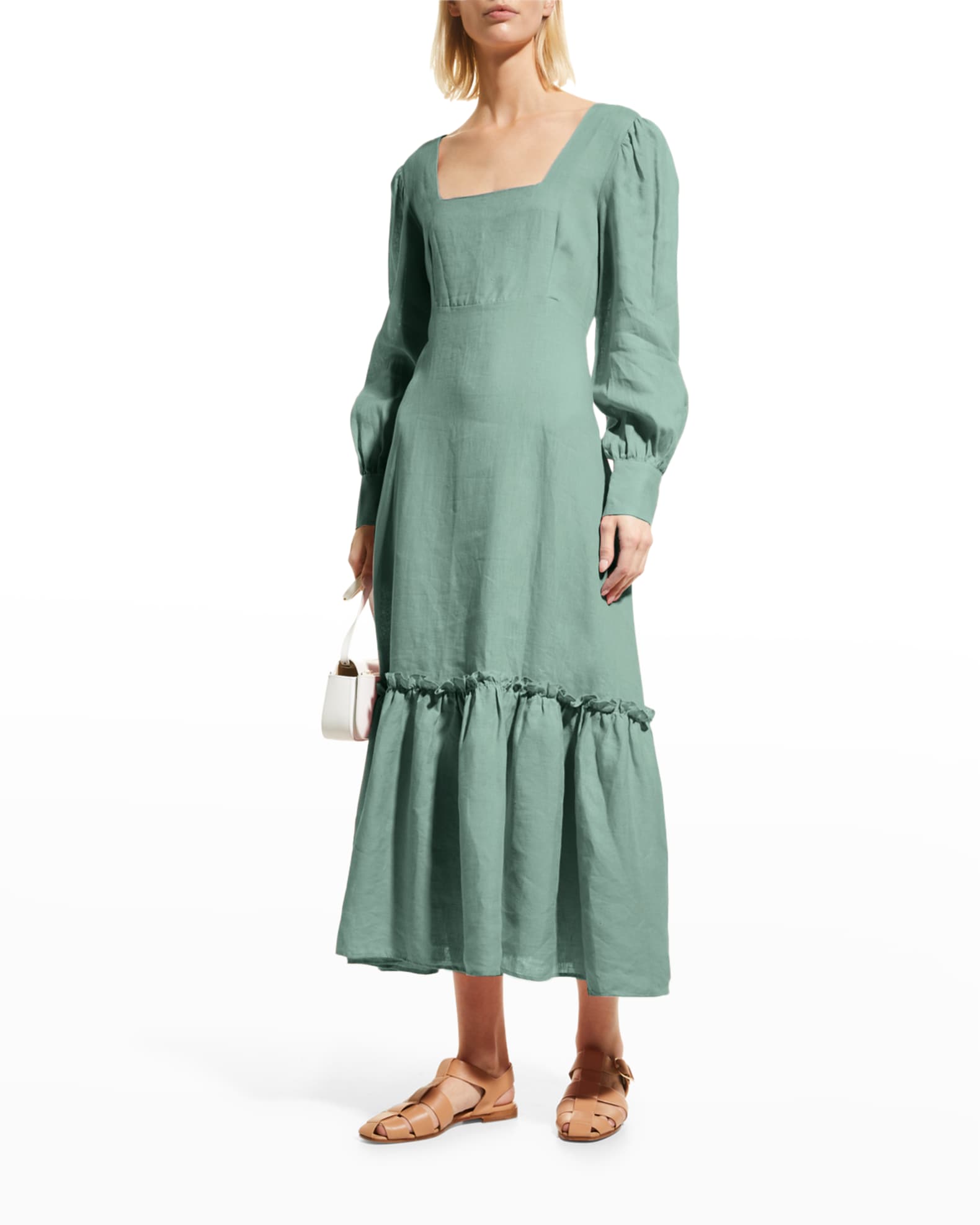 Harshman Bloom Flounce-Ruffle Dress | Neiman Marcus