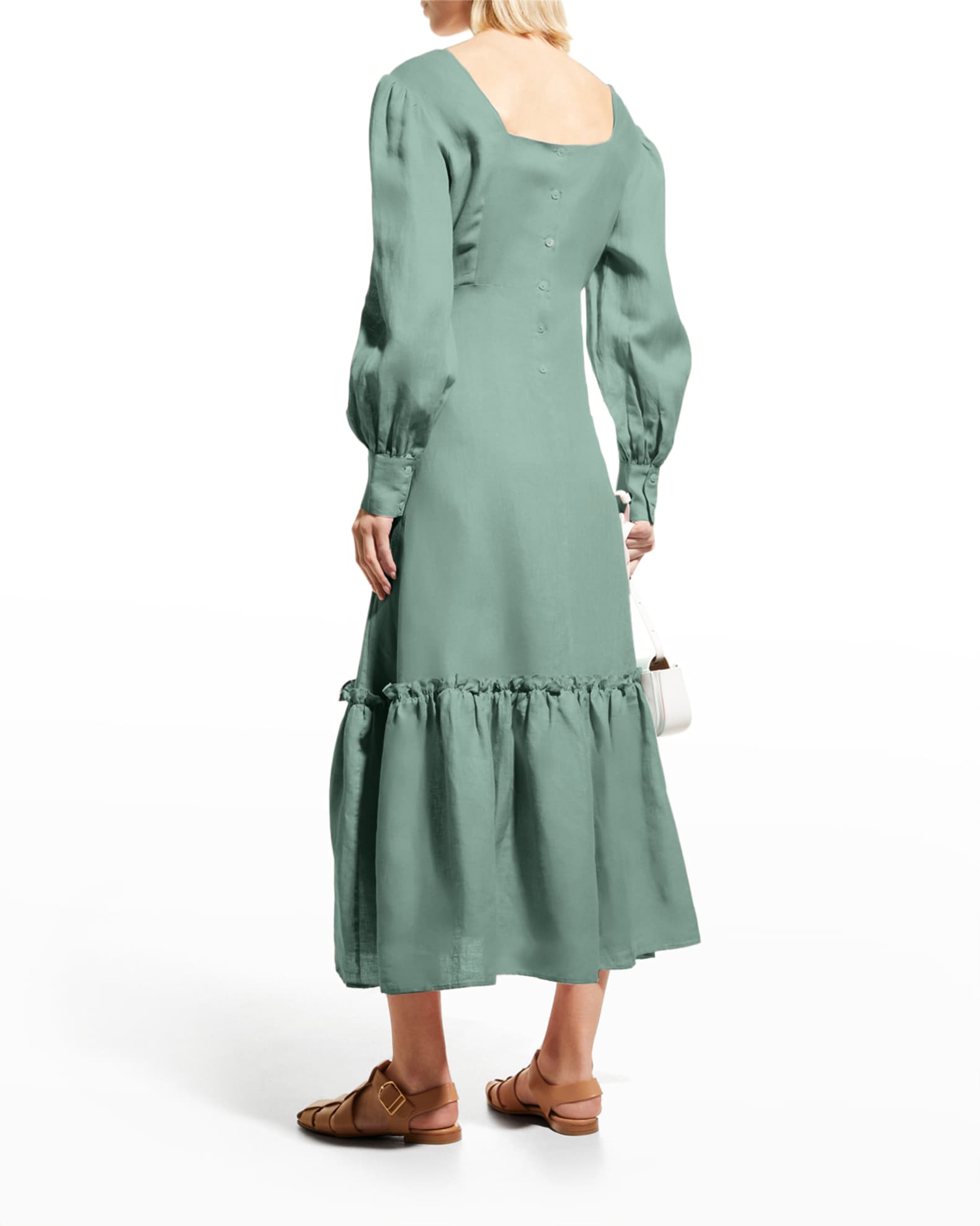 Harshman Bloom Flounce-Ruffle Dress | Neiman Marcus