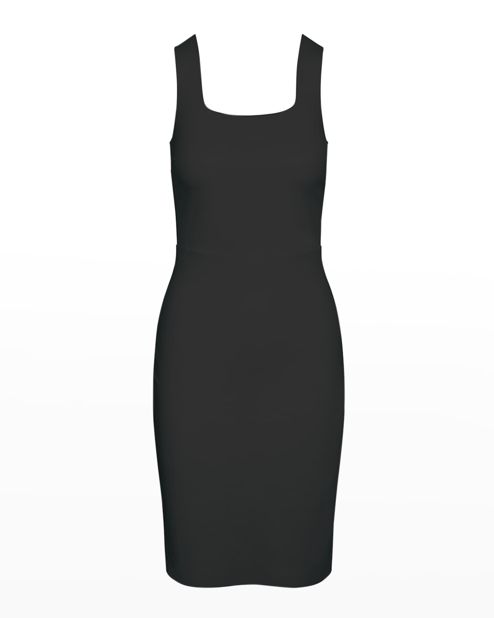 Commando Fitted Faux-Leather Square-Neck Dress | Neiman Marcus