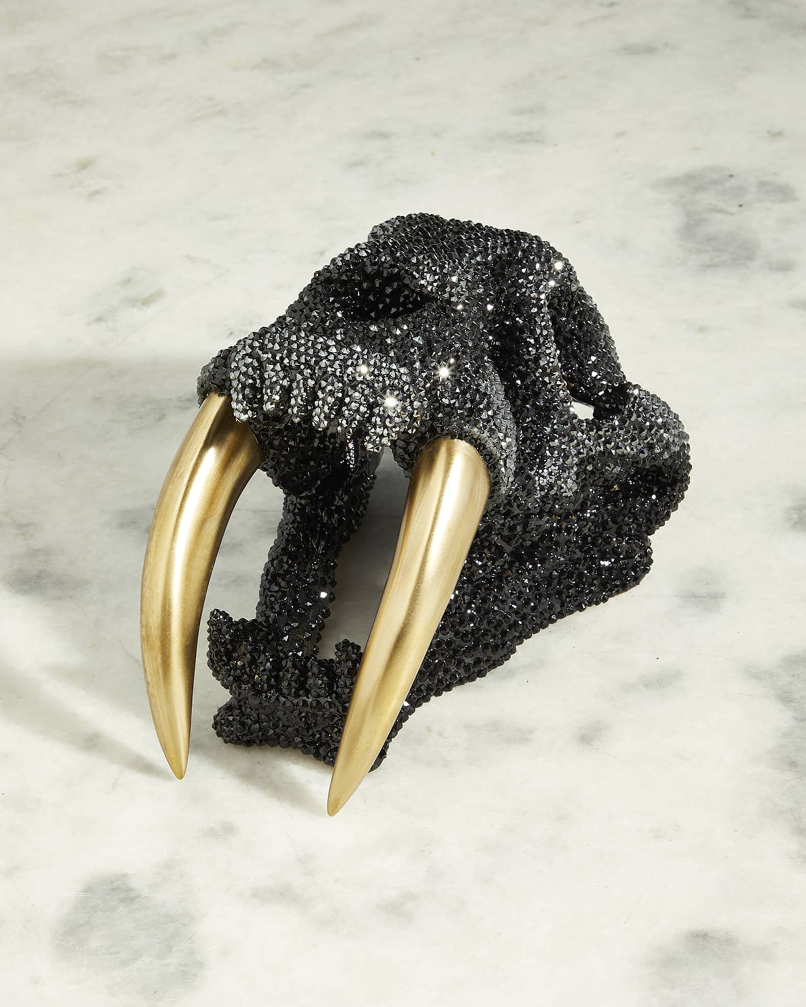 Jay Strongwater Luxe Sabertoothed Tiger Skull | Neiman Marcus