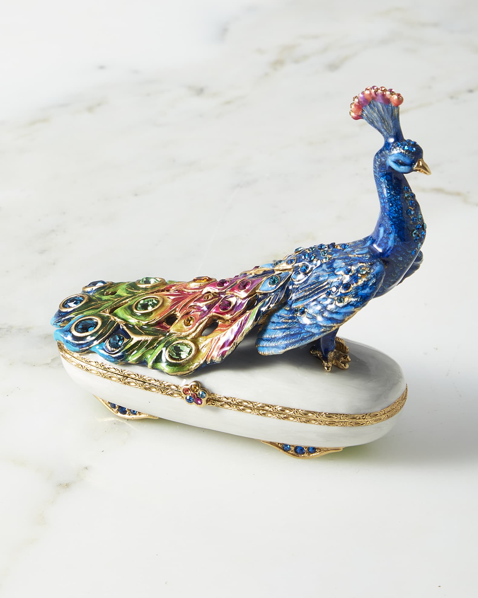 Jay Strongwater Rainbow Peacock Box | Neiman Marcus