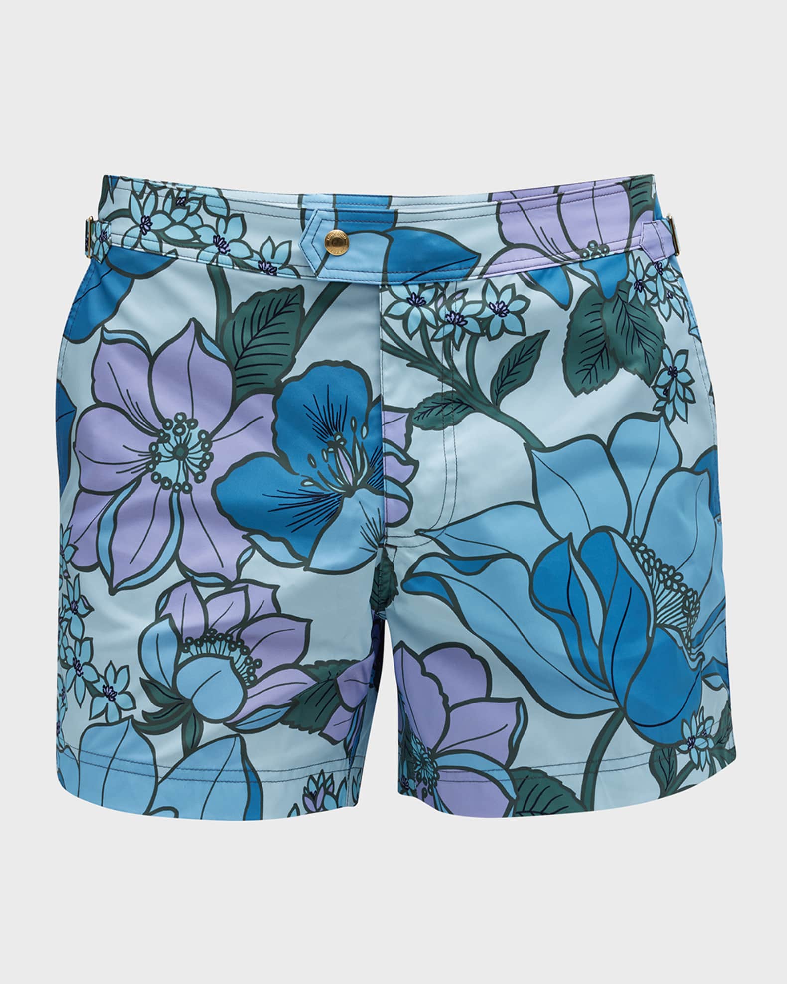 TOM FORD Men's Floral-Print Compact Swim Shorts | Neiman Marcus