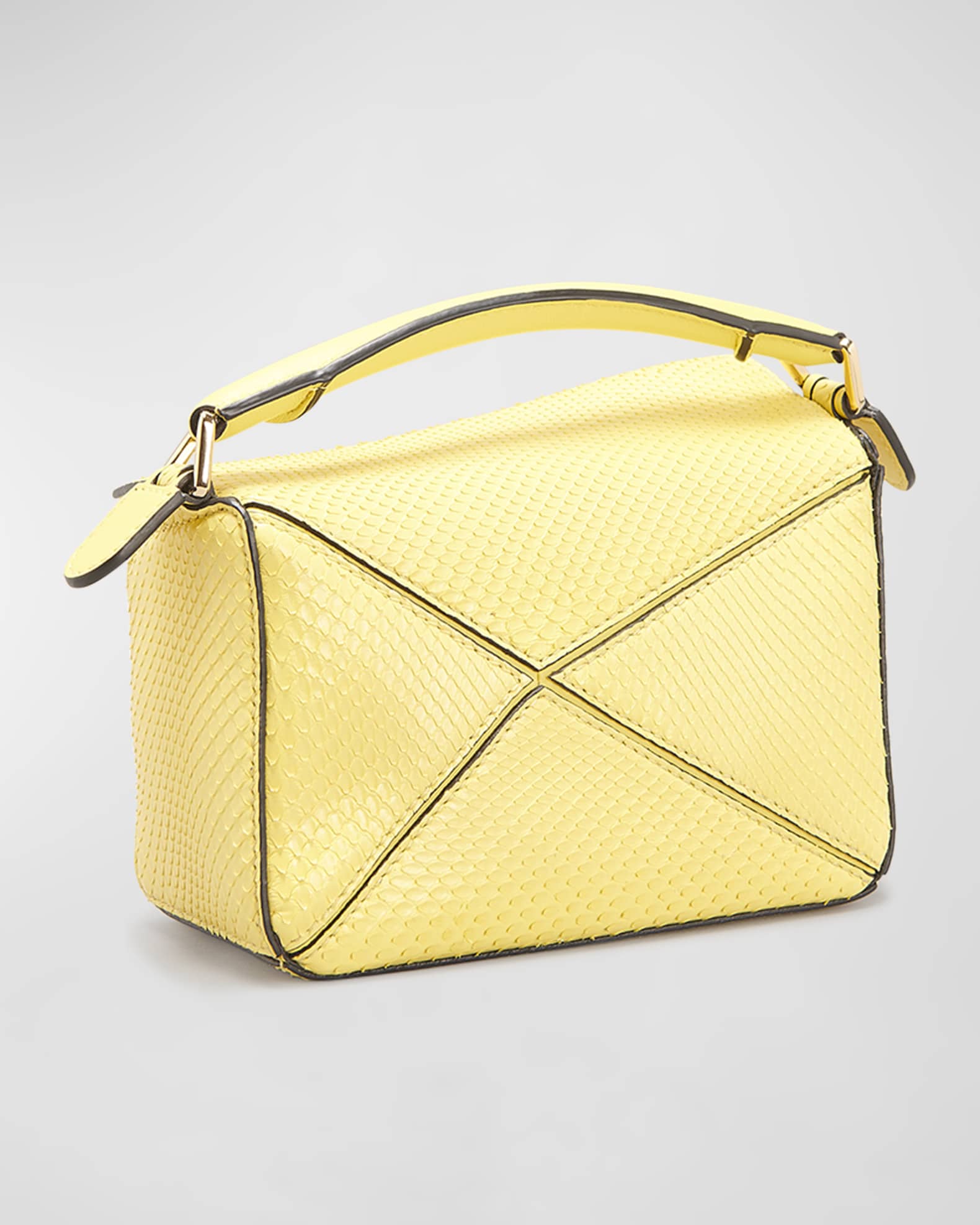 Loewe Puzzle Mini Snakeskin Satchel Bag | Neiman Marcus