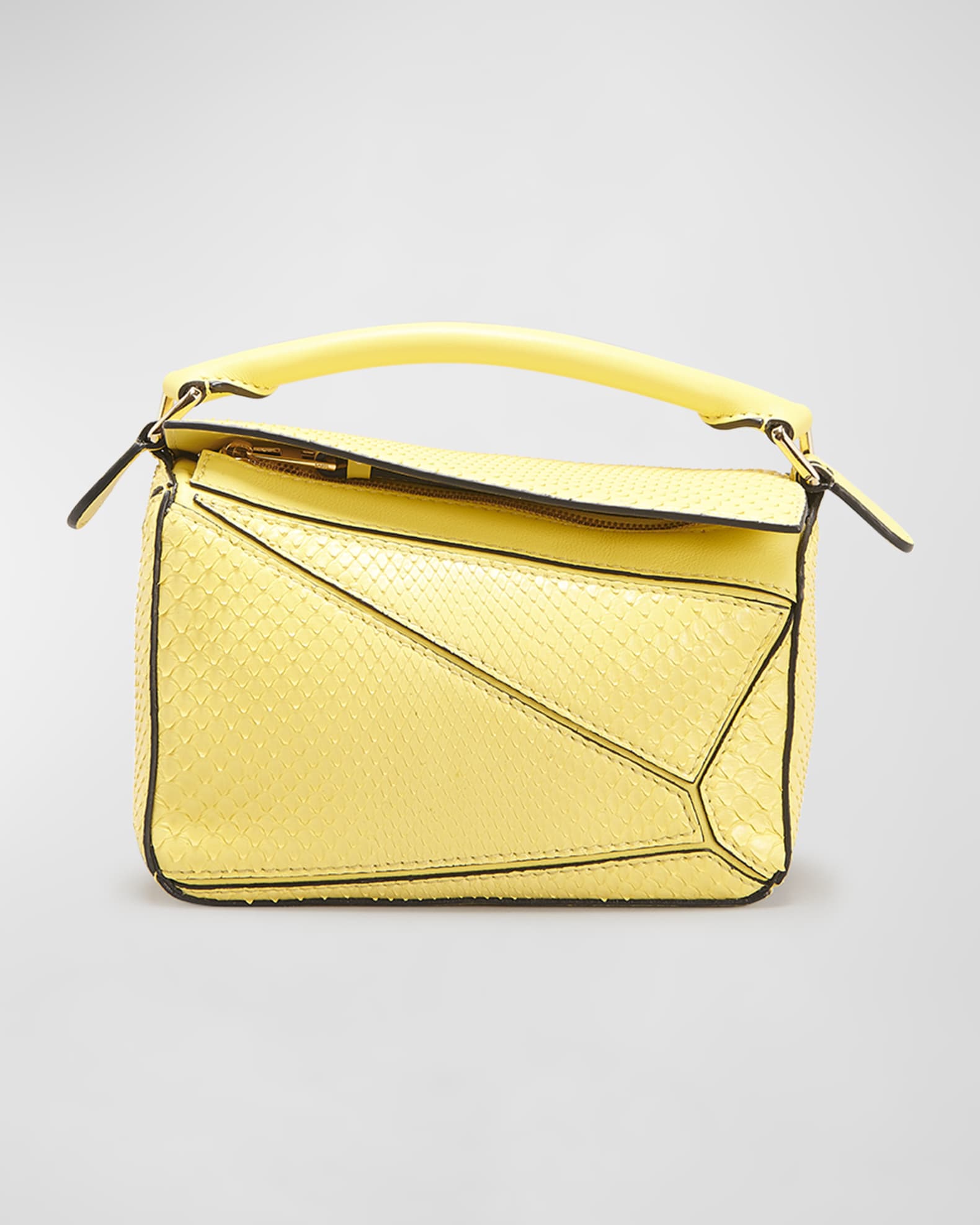 Loewe Puzzle Mini Snakeskin Satchel Bag | Neiman Marcus