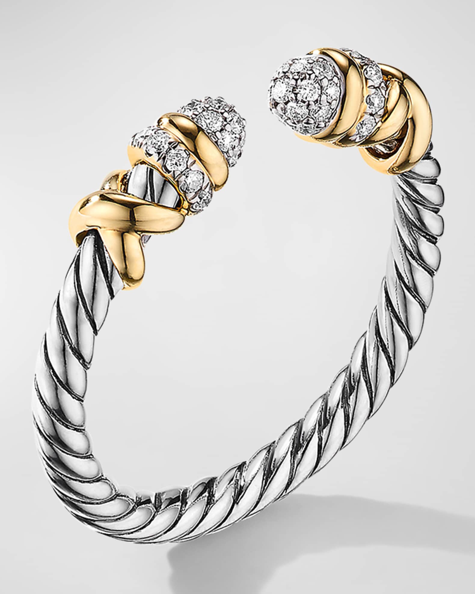David Yurman Petite Helena Ring with Diamonds and 18K Gold, 2.5mm ...