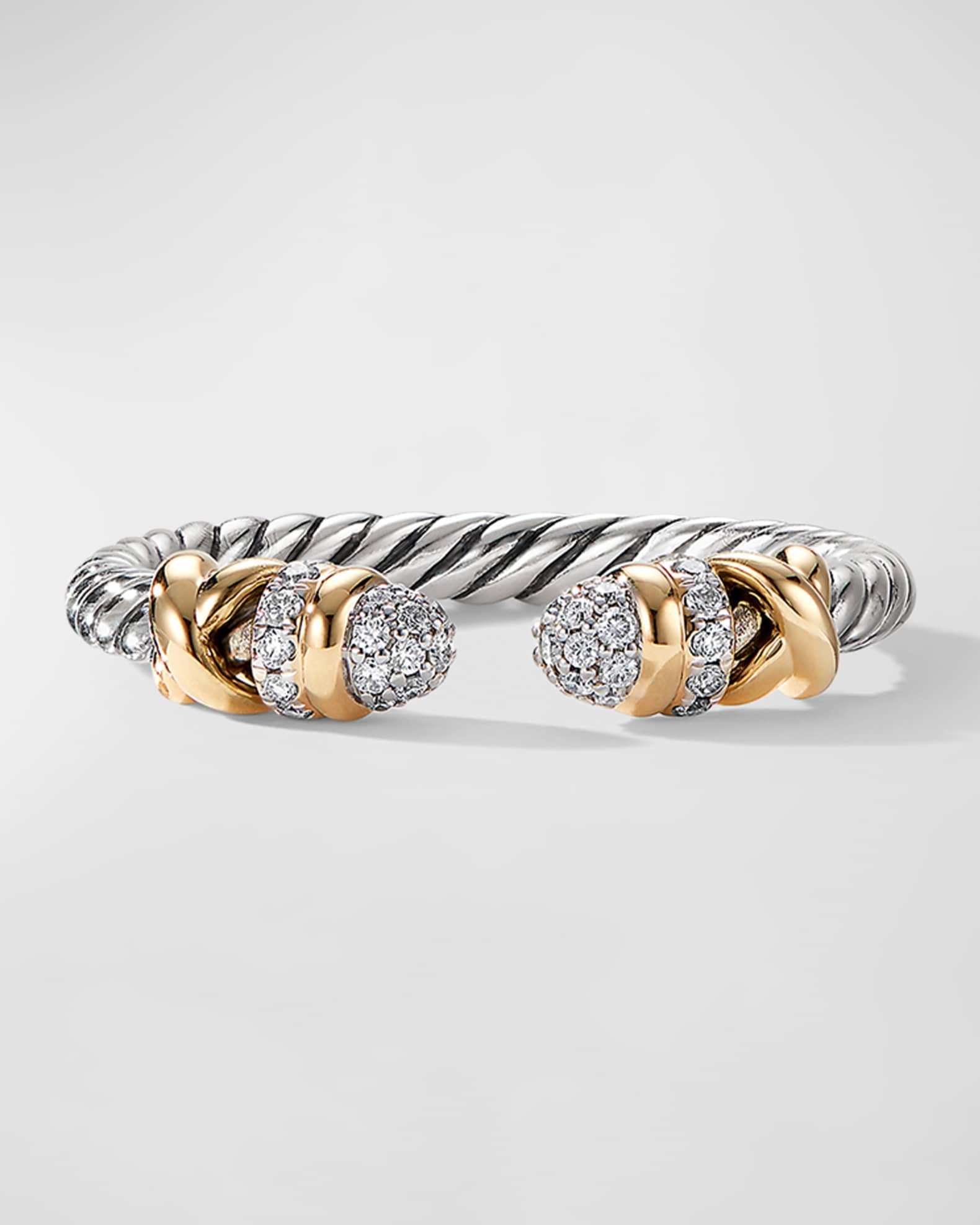 David Yurman Petite Helena Ring with Diamonds and 18K Gold, 2.5mm ...