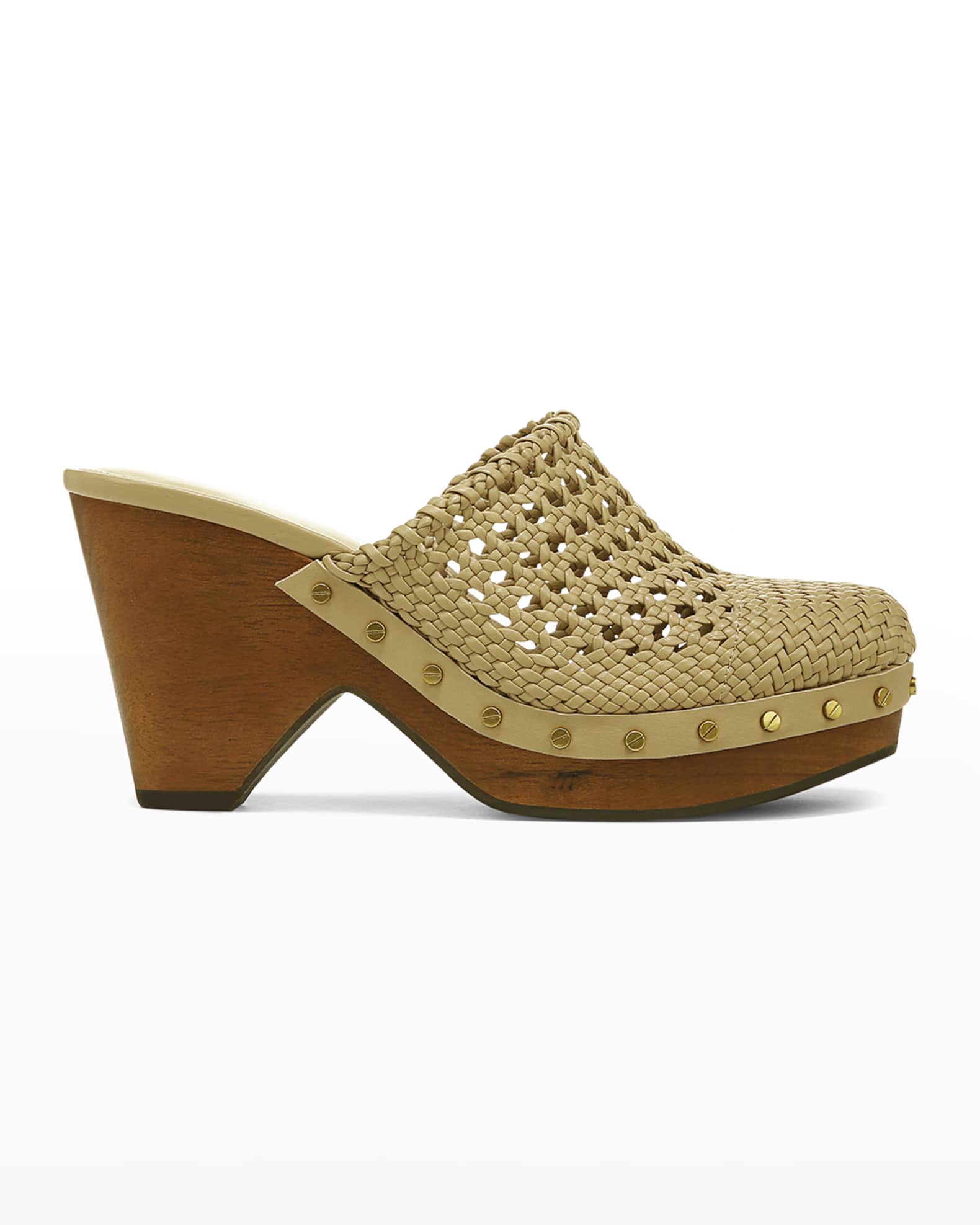 Veronica Beard Hardie Woven Mule Clogs | Neiman Marcus