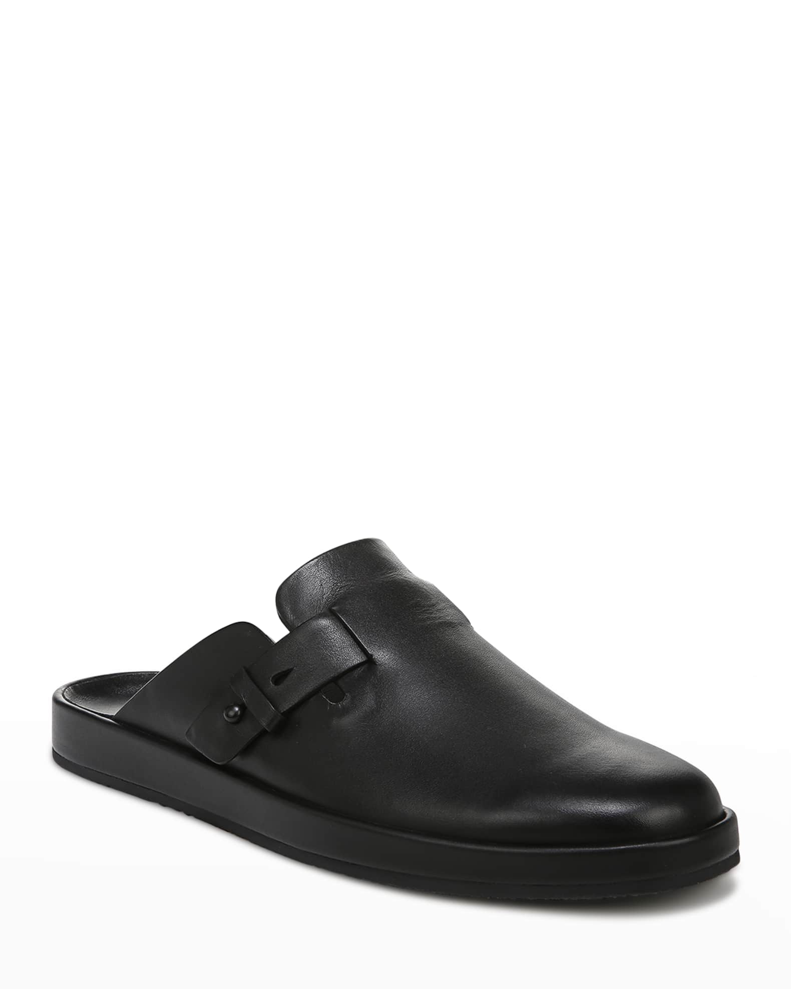 Vince Men's Essex Leather Mule Slides | Neiman Marcus