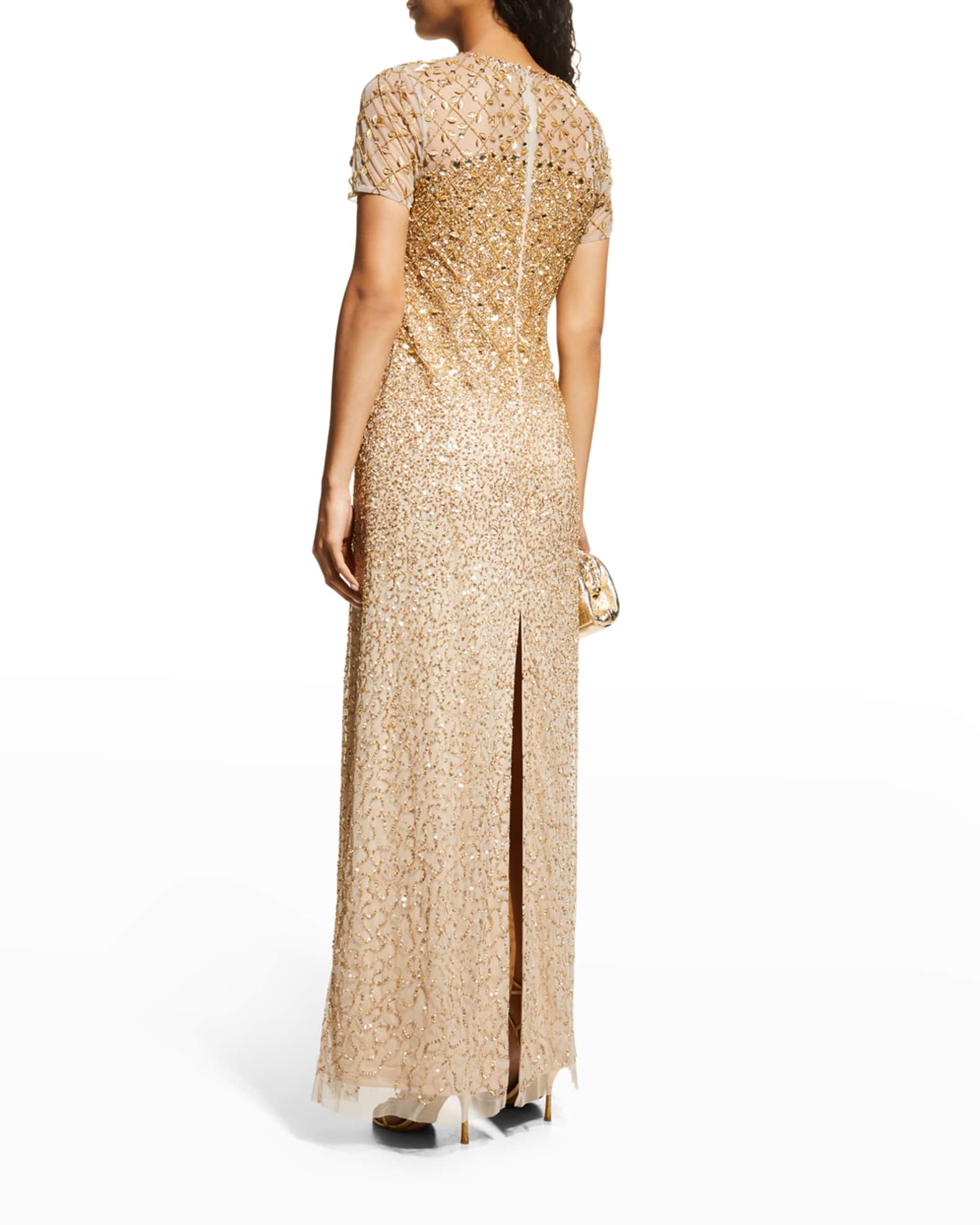Aidan Mattox Ombre Sequin Column Gown | Neiman Marcus