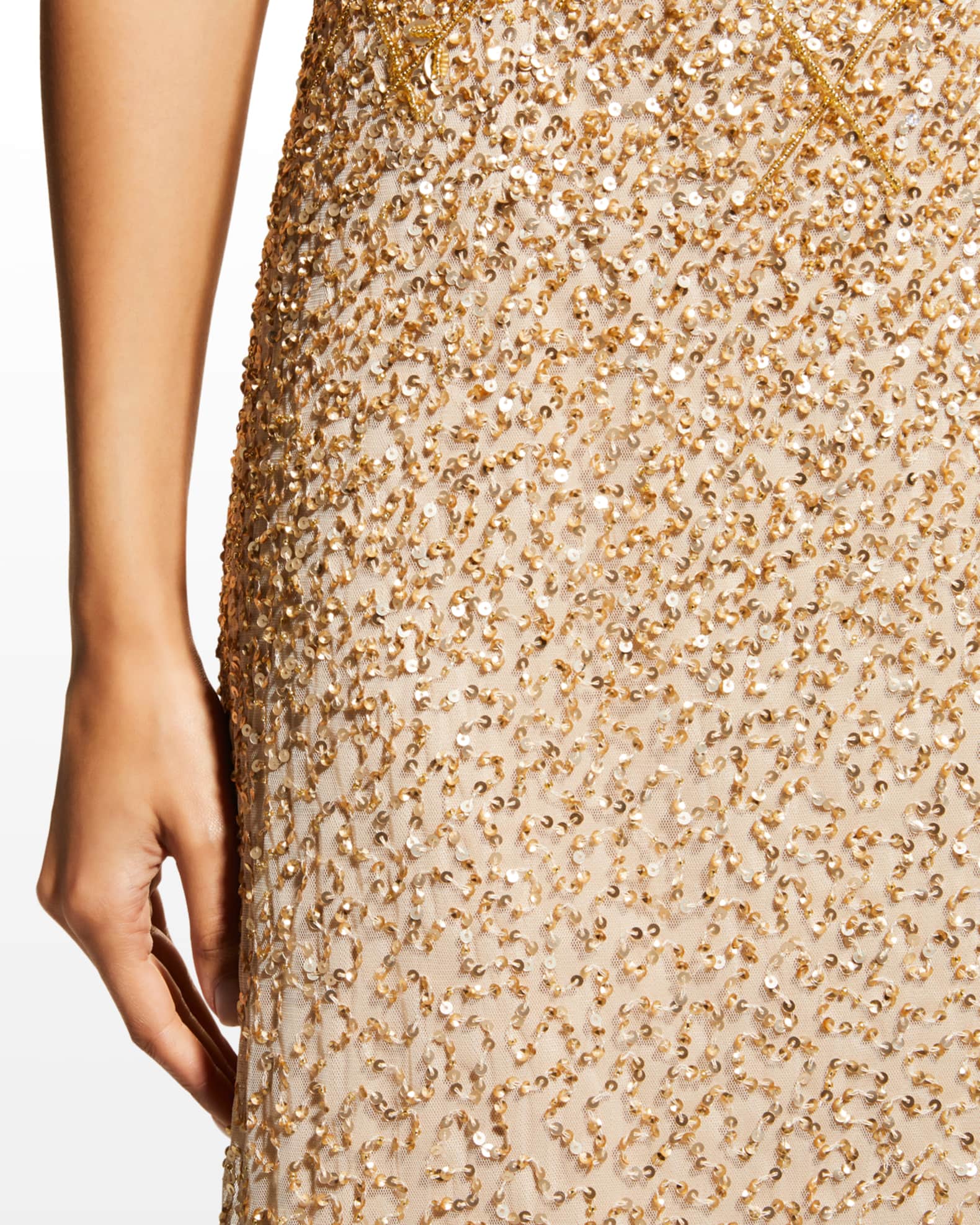 Aidan Mattox Ombre Sequin Column Gown | Neiman Marcus