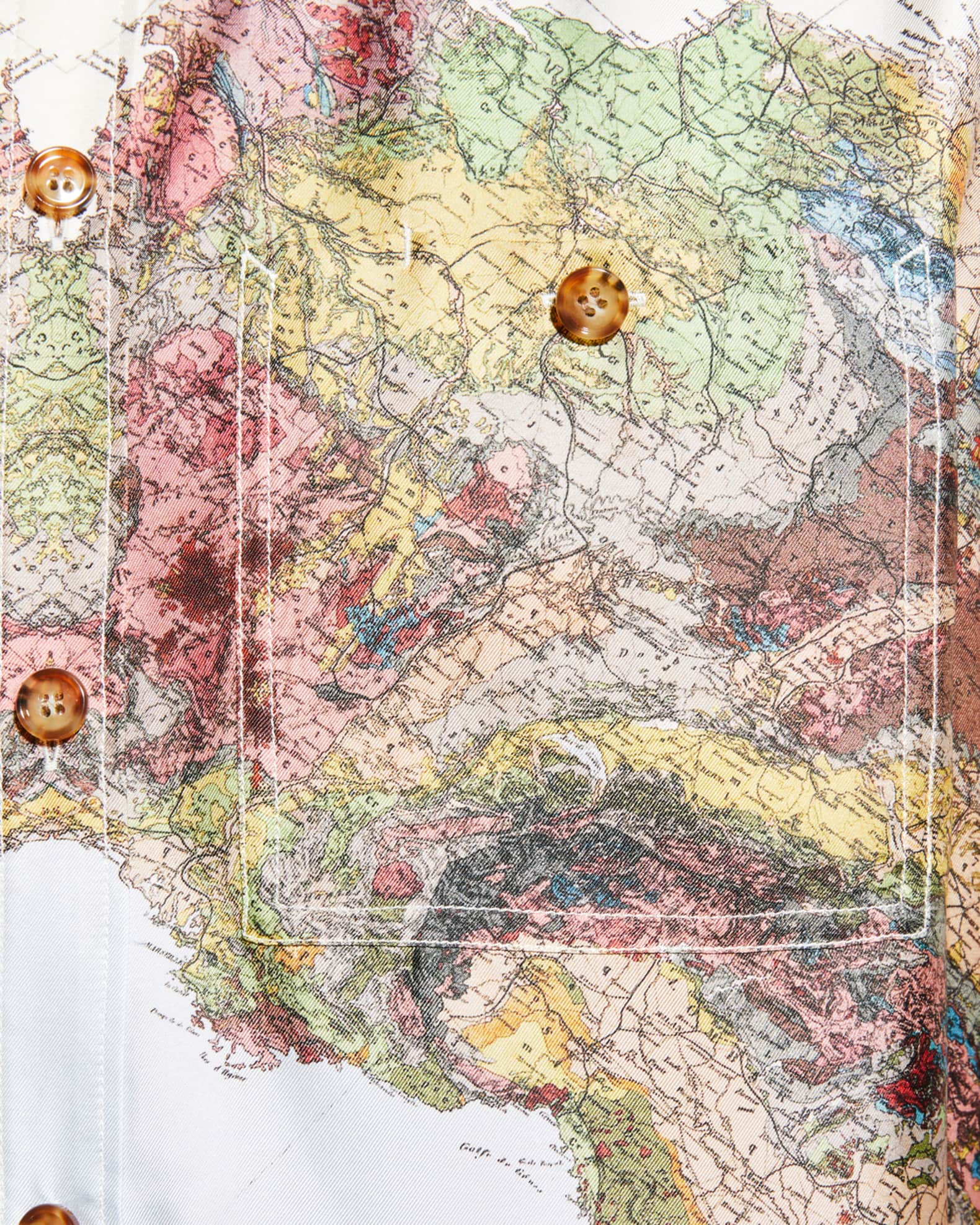Burberry Men's Map-Print Sport Shirt | Neiman Marcus