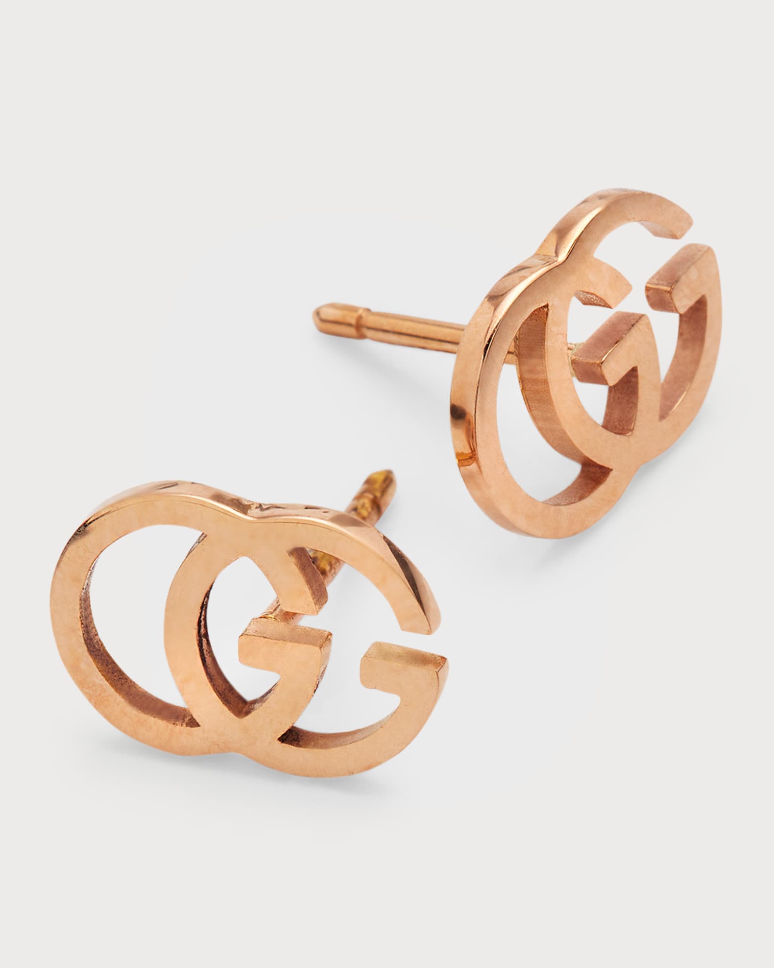 Gucci 18K Yellow Gold Running G Stud Earrings | Neiman Marcus