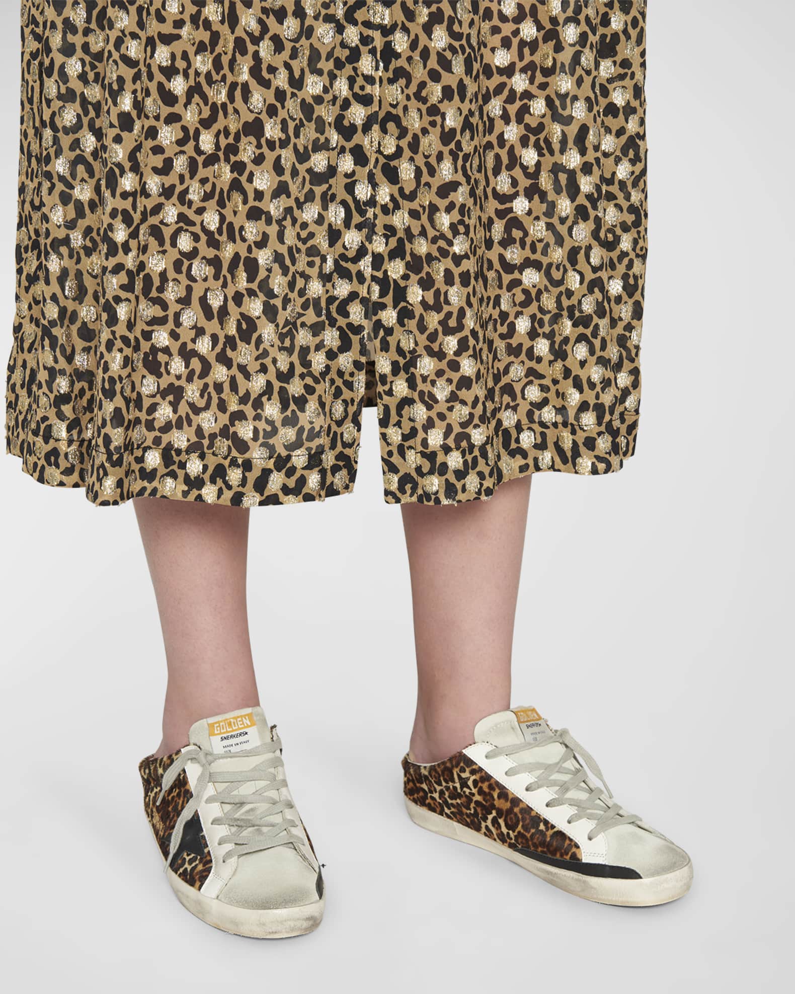 Golden Goose Superstar Sabot Leopard-Print Sneakers | Neiman Marcus
