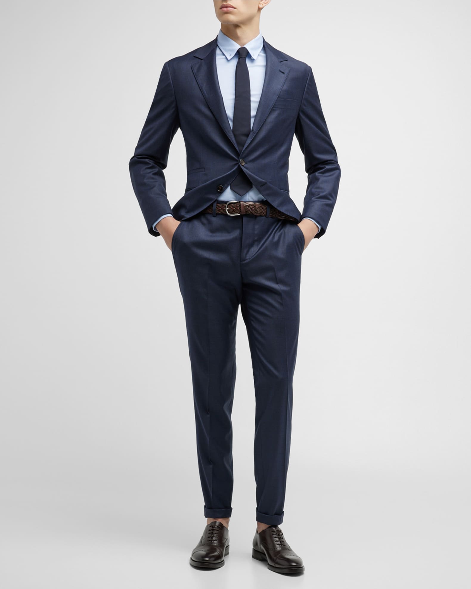 Brunello Cucinelli Men's Super 150s Wool Windowpane Suit | Neiman Marcus