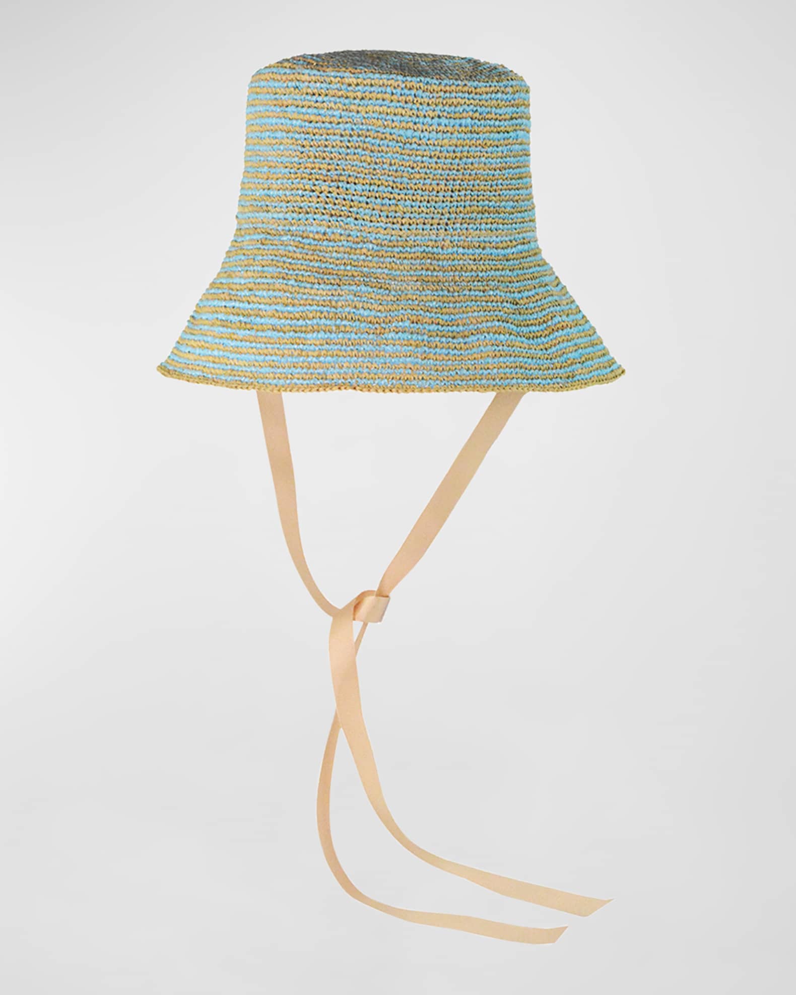 Sensi Studio Striped Crochet Lampshade Hat | Neiman Marcus