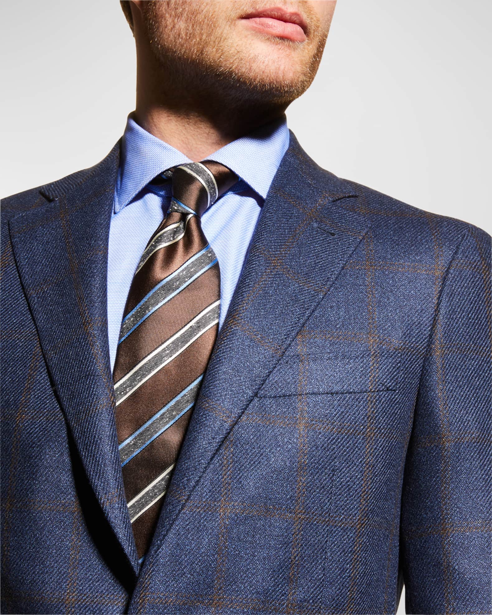 Canali Men's Windowpane Sport Coat | Neiman Marcus