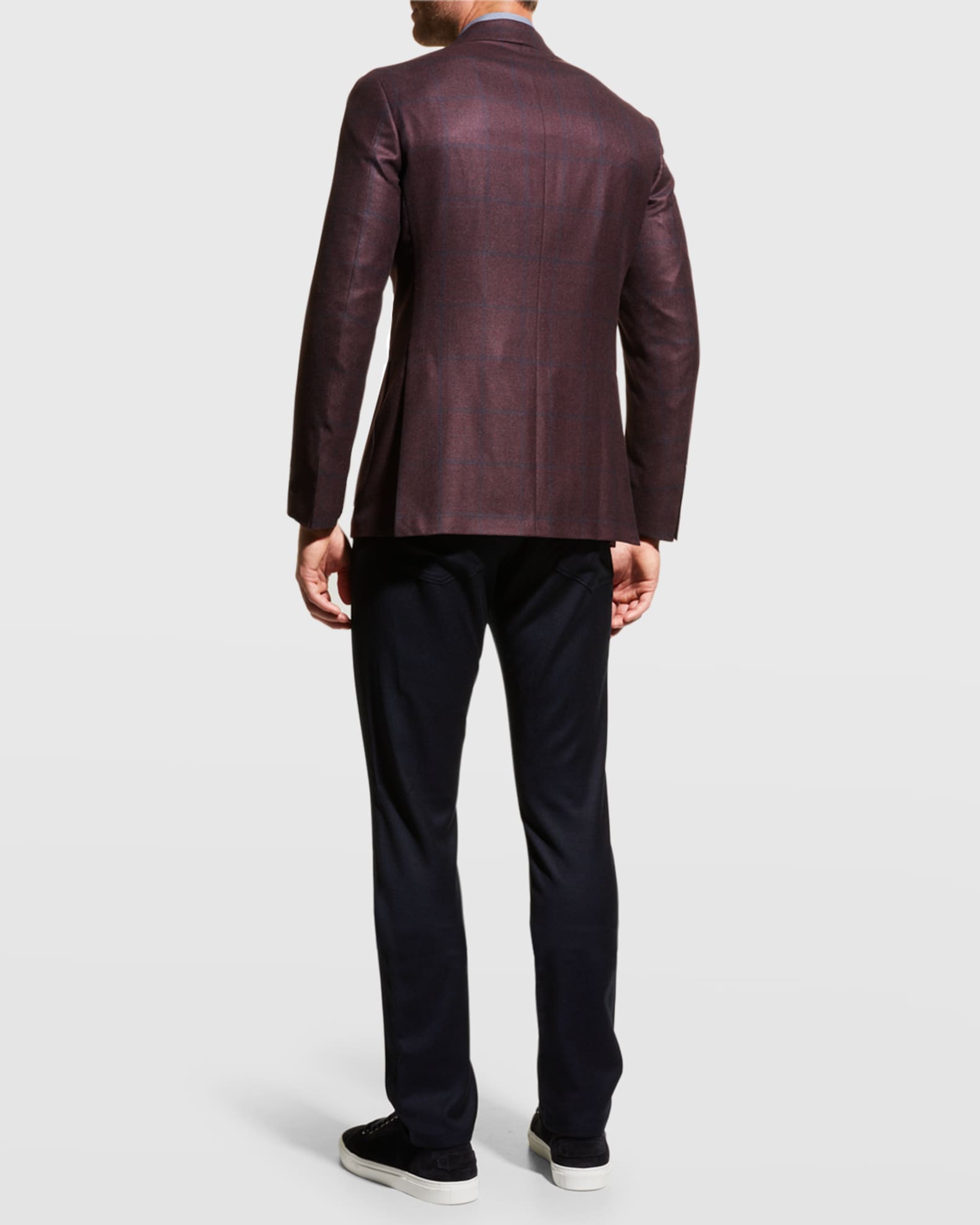 Canali Men's Windowpane Wool Sport Jacket | Neiman Marcus