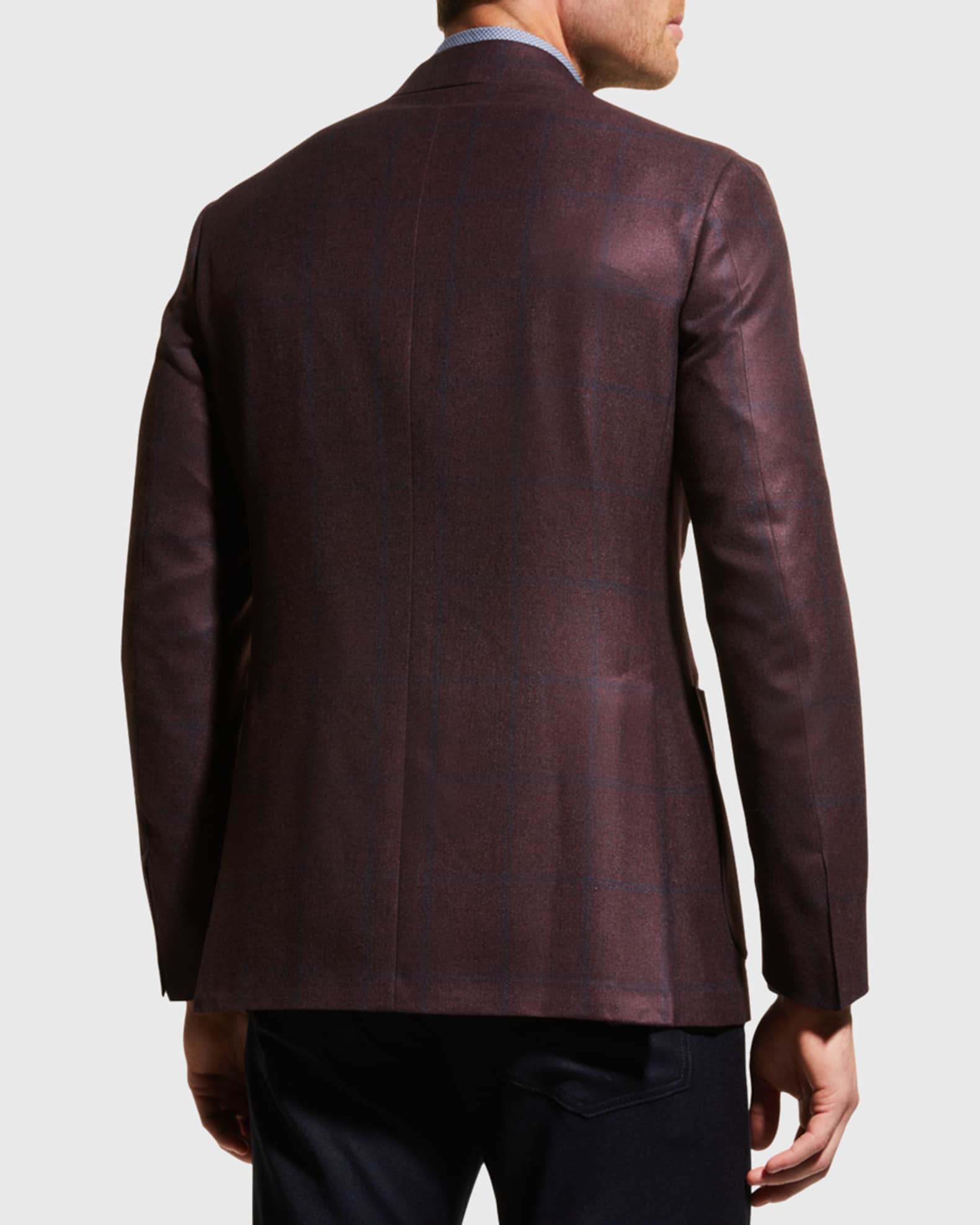 Canali Men's Windowpane Wool Sport Jacket | Neiman Marcus