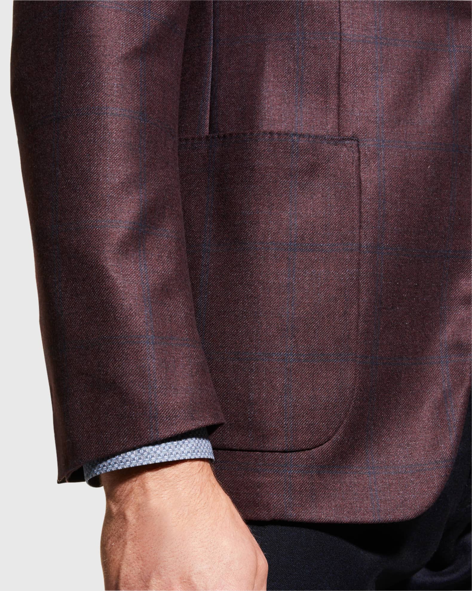 Canali Men's Windowpane Wool Sport Jacket | Neiman Marcus