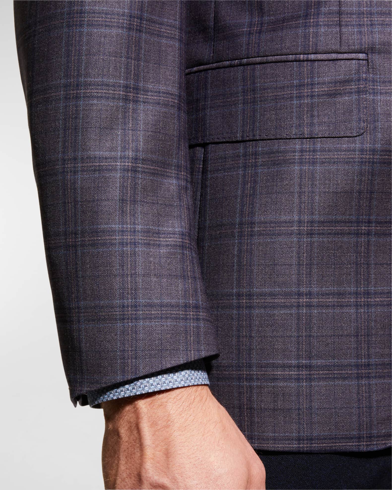 Canali Men's Plaid Wool Sport Jacket | Neiman Marcus