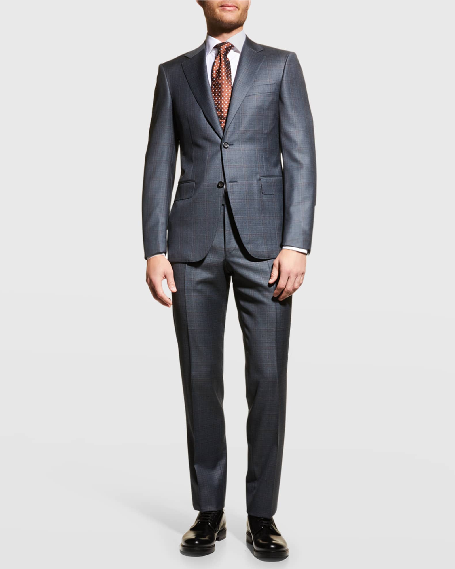 Canali Men's Windowpane Check Suit | Neiman Marcus