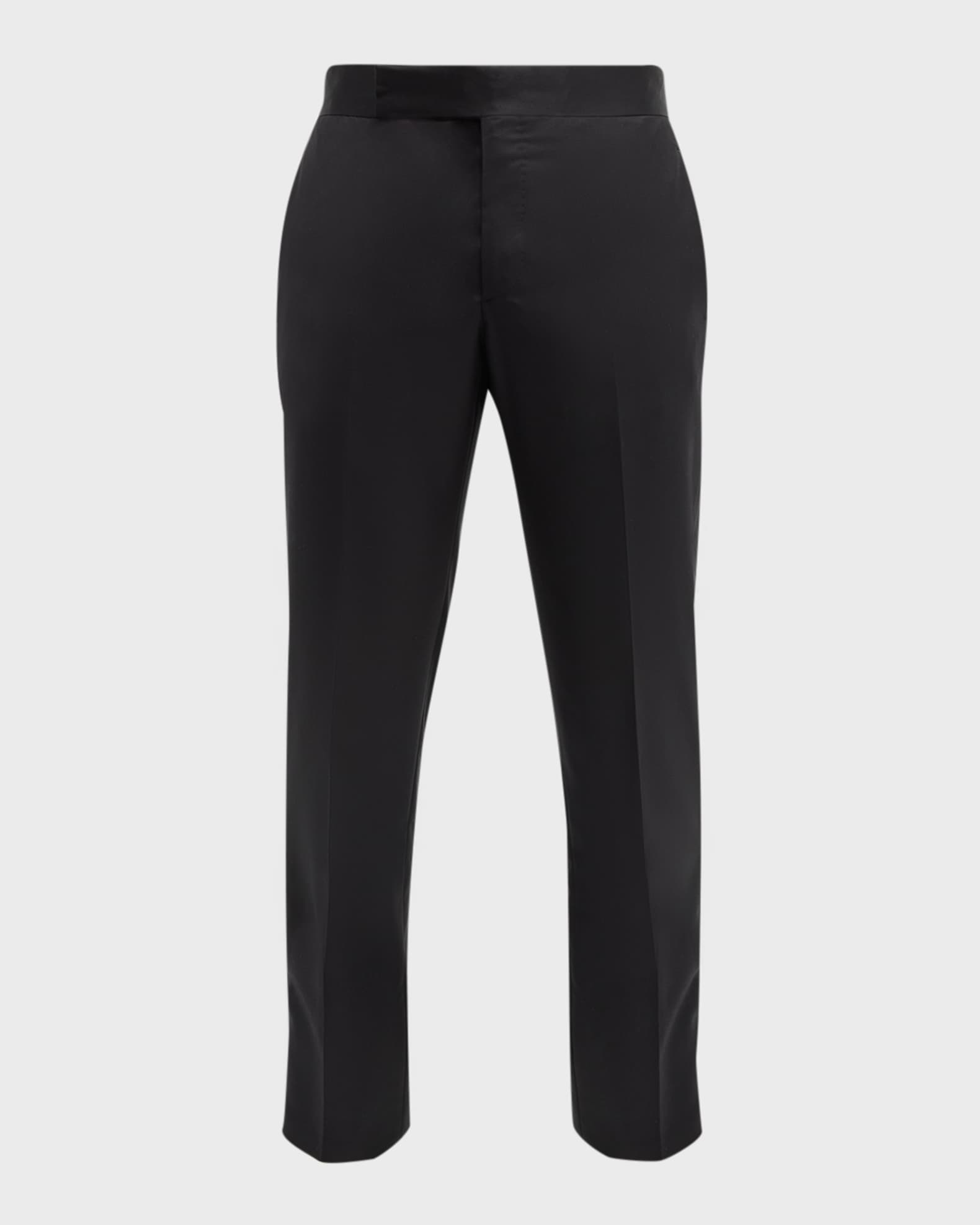 Giorgio Armani Men's Tonal Wool-Blend Tuxedo Pants | Neiman Marcus