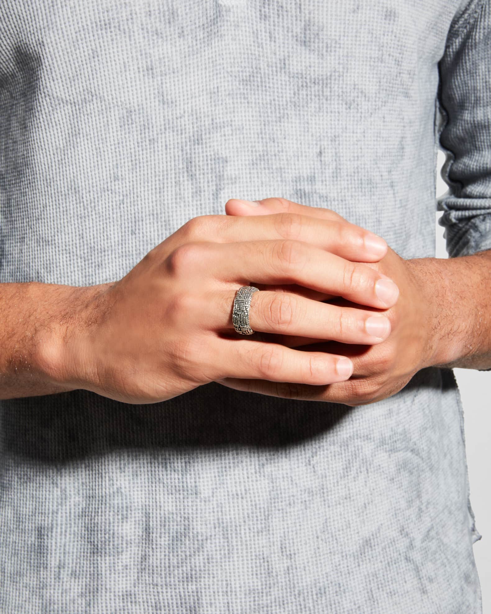 John Varvatos Men's Artisan Woven Texture Band Ring | Neiman Marcus