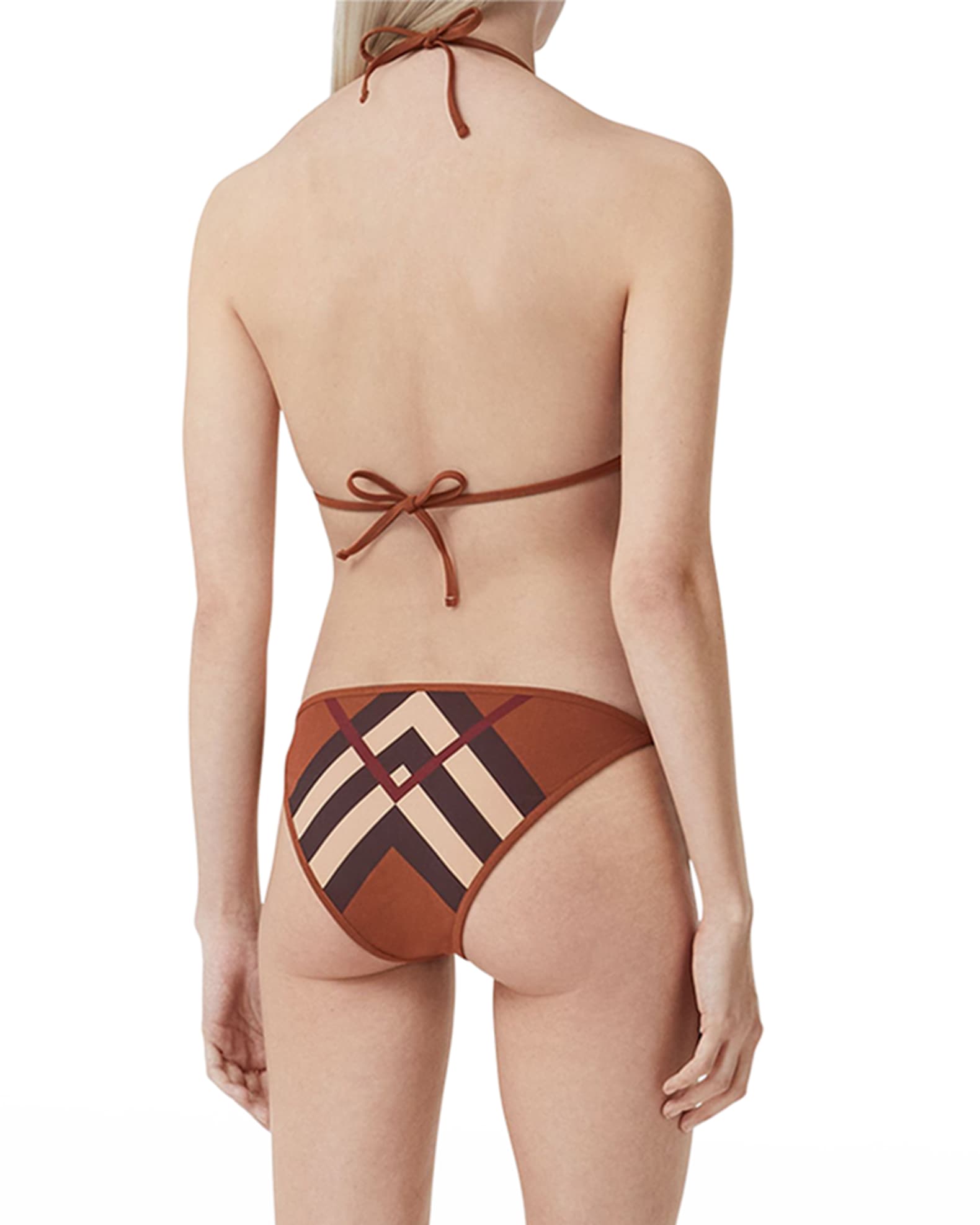 Burberry Cobb Check Triangle Two-Piece Bikini Set | Neiman Marcus